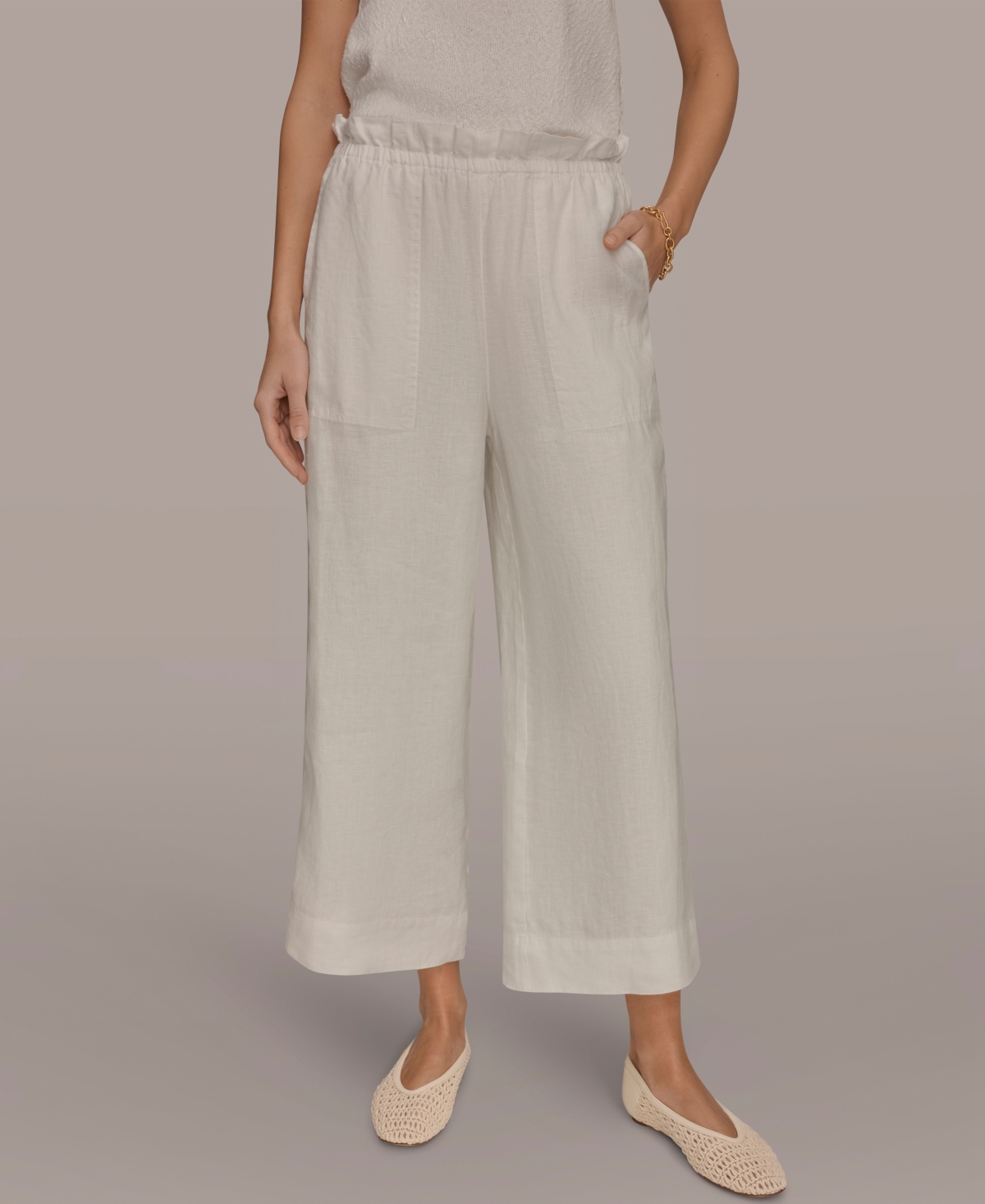 Click here for Donna Karan Weekend Womens High-Rise Relaxed Linen... prices