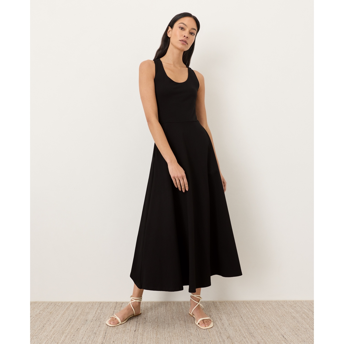 Click here for Pact Womens Fit & Flare Open Back Maxi Dress Made... prices