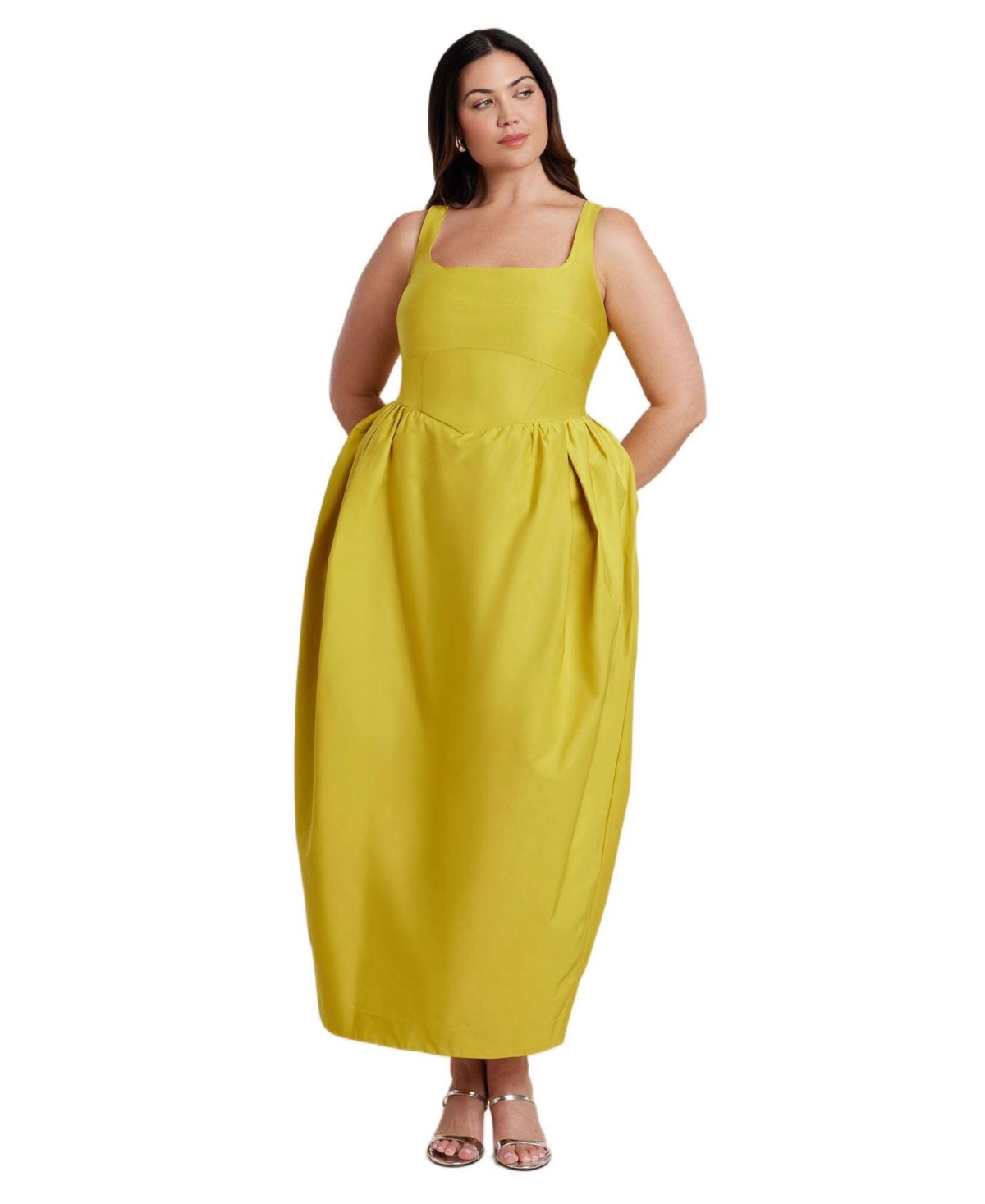 Click here for Eloquii Womens Pleated Tank Gown - Antique moss prices