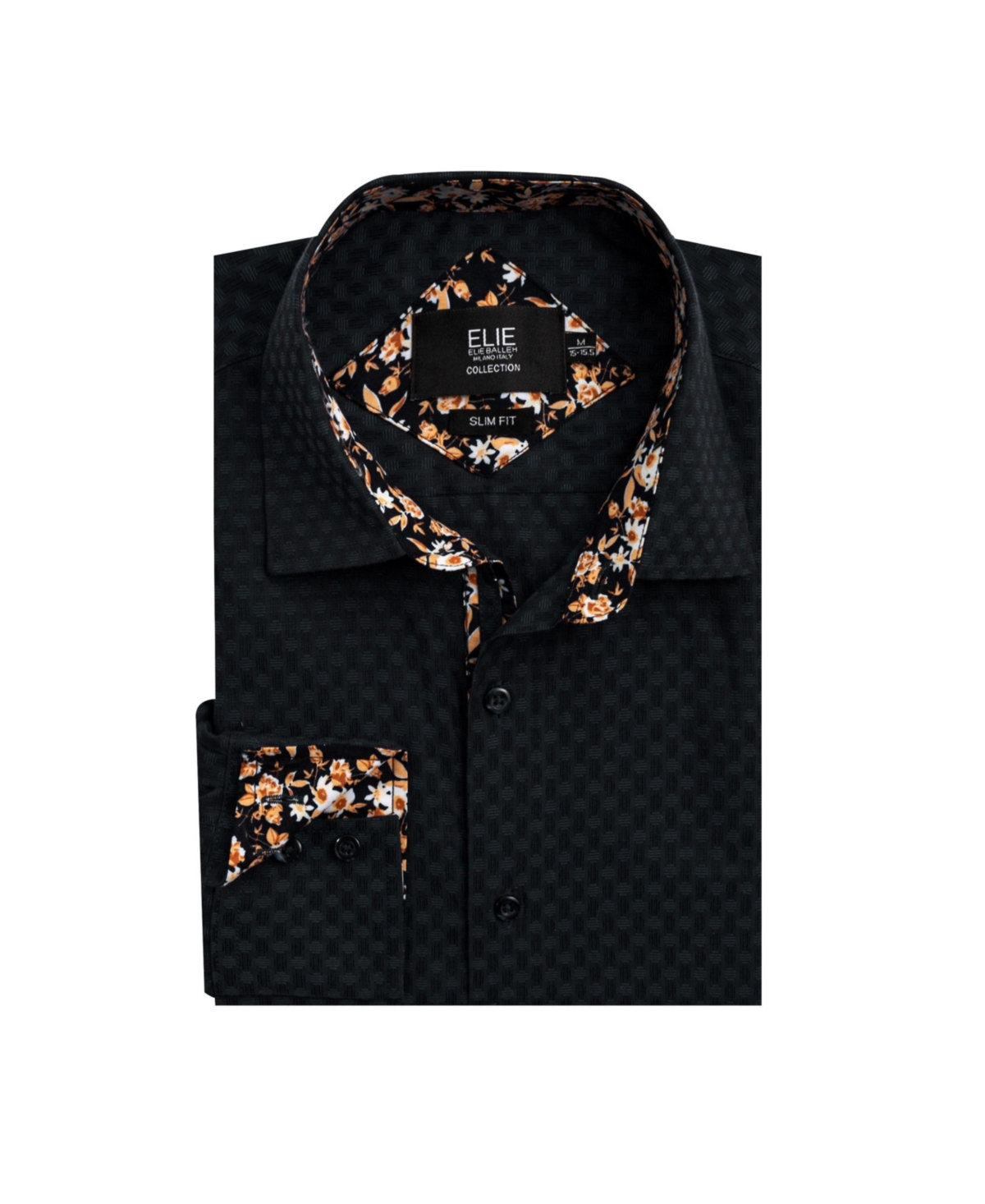 Click here for Elie Balleh Big Boys Slim Fit Jacquard Shirt - Bla... prices
