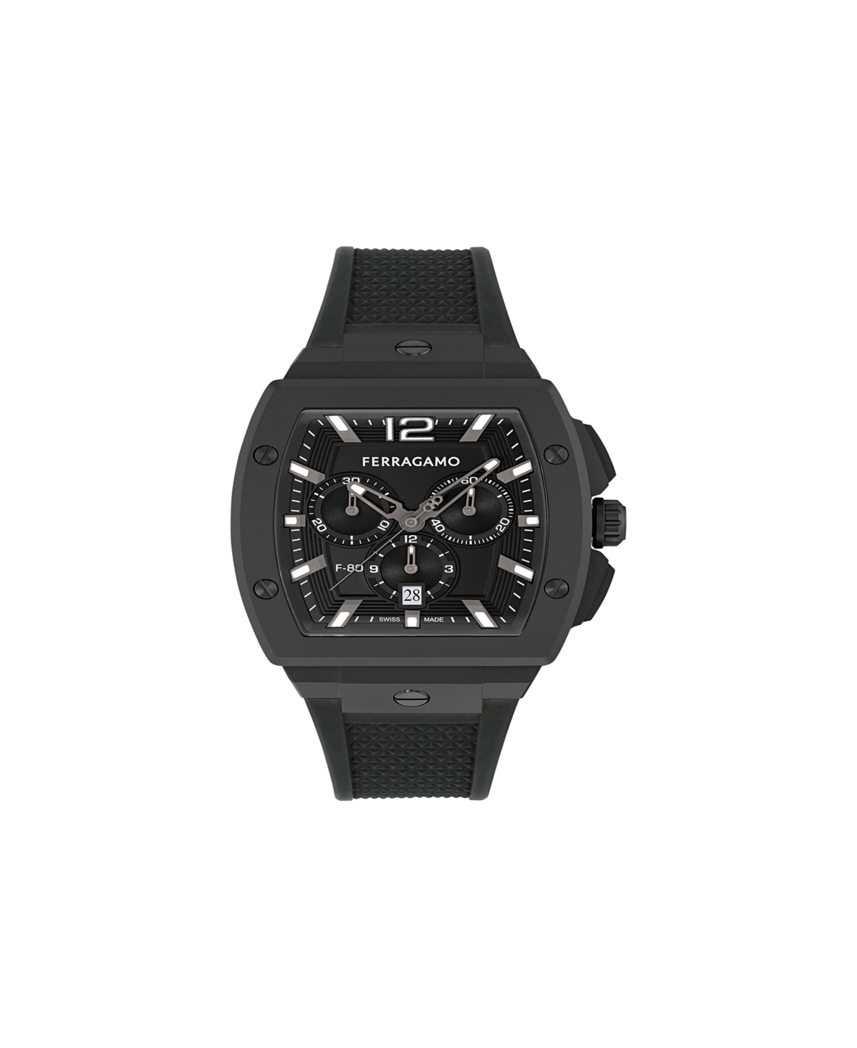 Ferragamo Mens Black Stainless Steel Bracelet Watch  42mm - Black