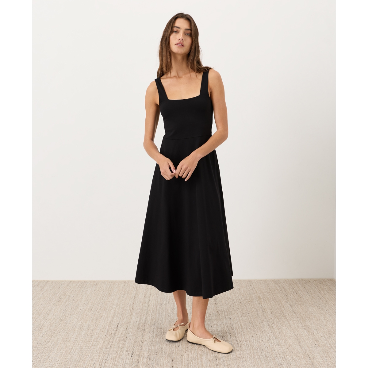 Click here for Pact Womens Organic Cotton Fit & Flare Square Neck... prices