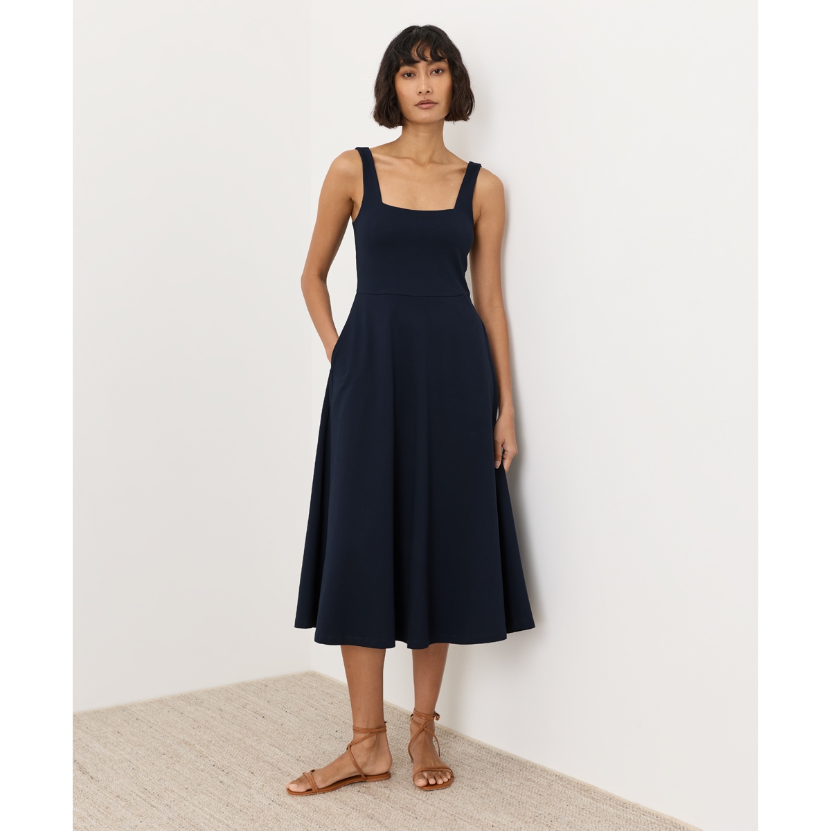 Click here for Pact Womens Organic Cotton Fit & Flare Square Neck... prices