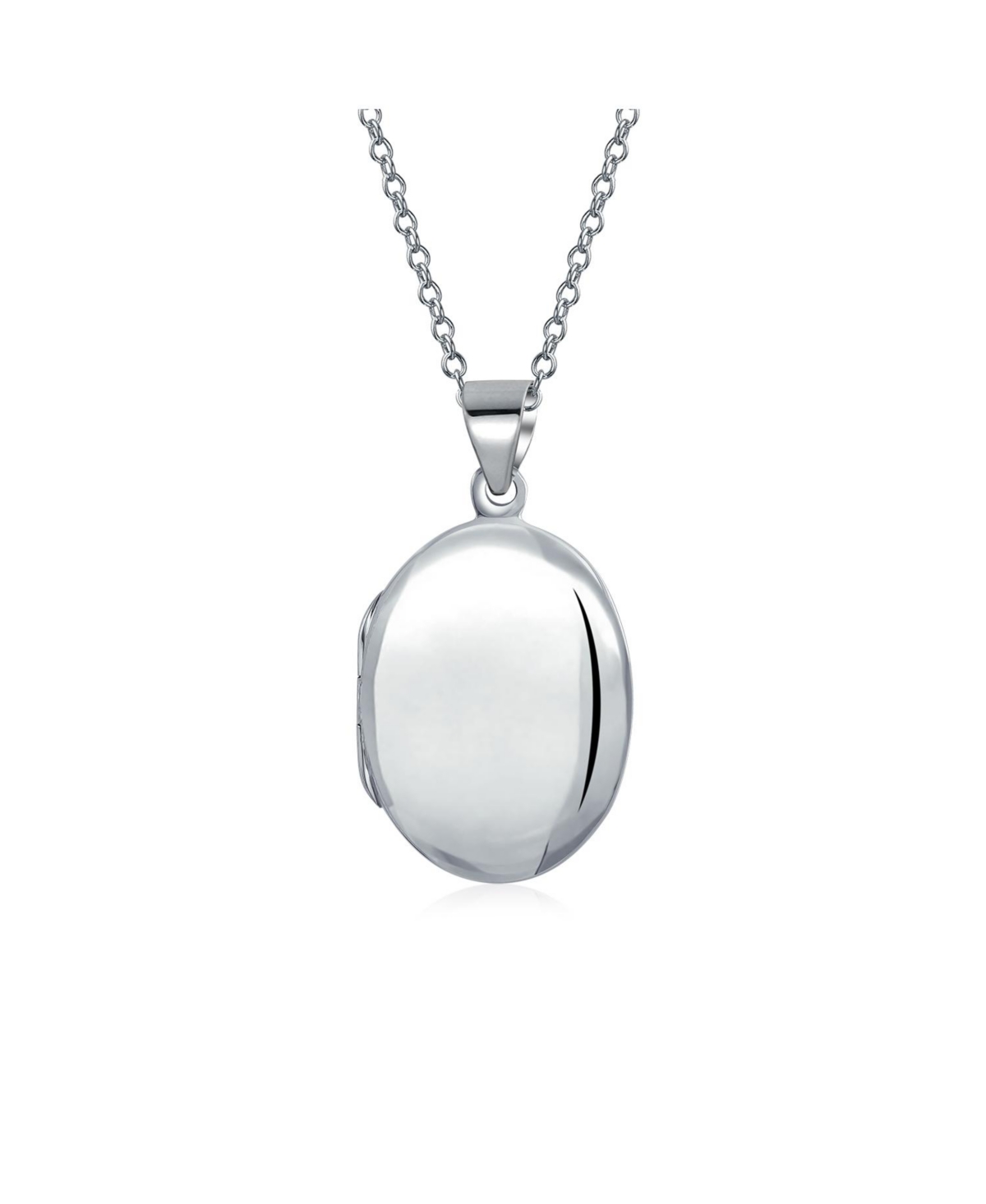 Click here for Bling Jewelry Small Simple Plain Oval Photo Locket... prices