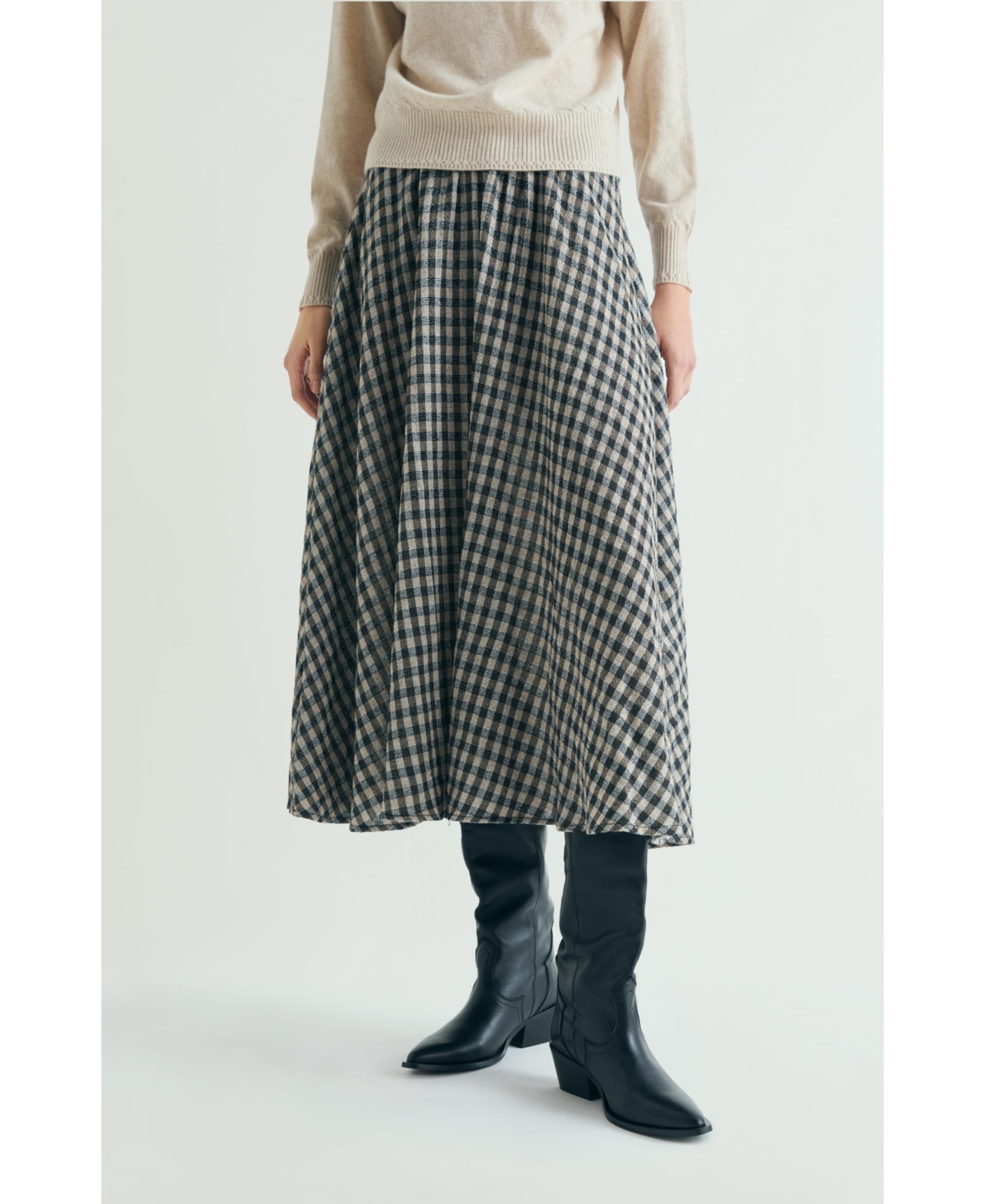 Click here for Scalpers Womens Plaid Midi Skirt - Pinkcheck prices