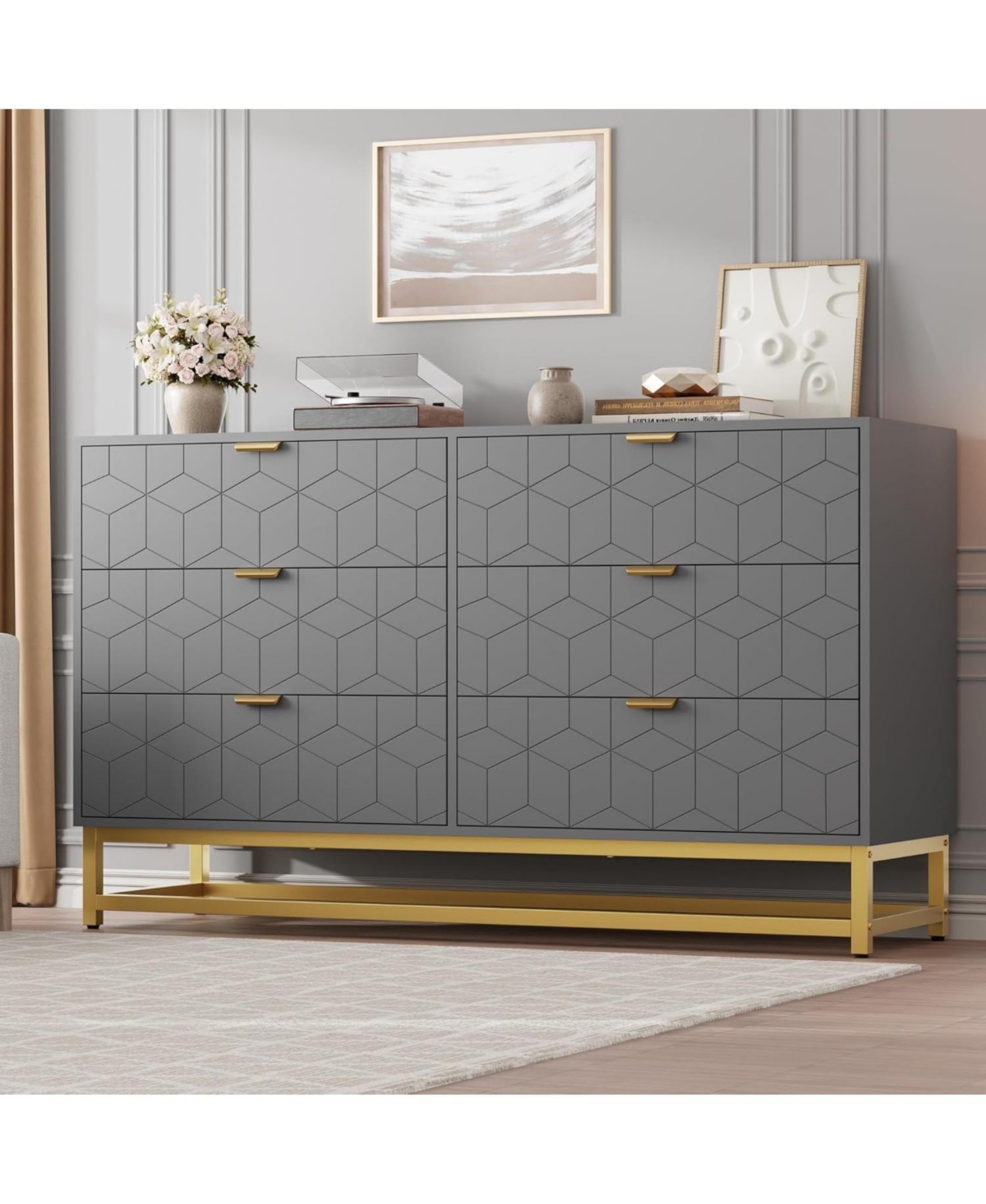 Click here for gaomon Wide Modern Dresser Chest  Gold Metal Legs... prices
