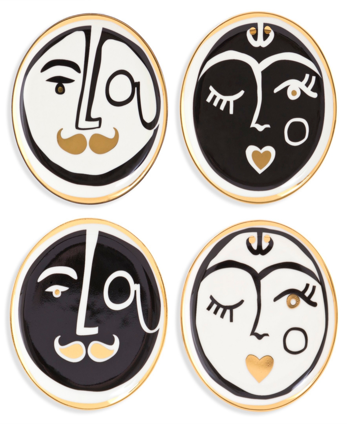 Click here for Jonathan Adler Marseilles 4-Pc. Coaster Set - Blac... prices