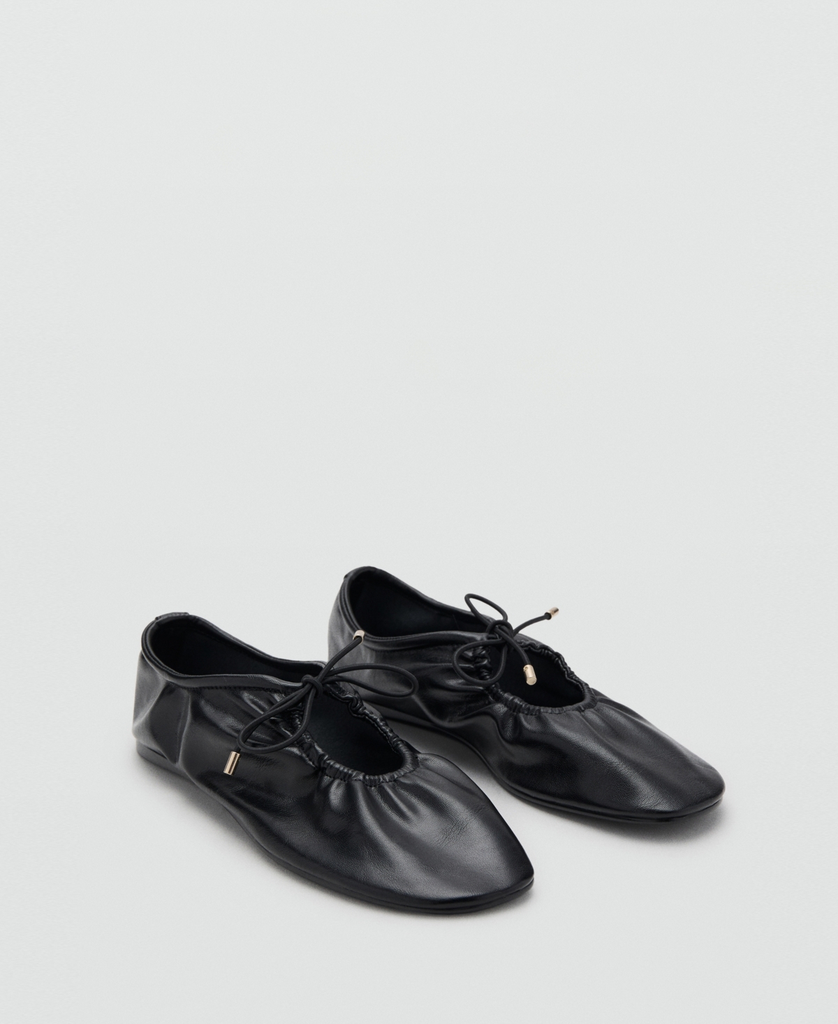 Click here for Mango Womens Bow Ruched Shoes - Black prices