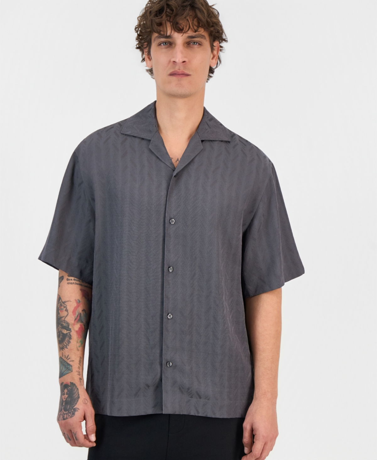 Click here for Hugo Boss Mens Espino Tonal-Print Short-Sleeve But... prices