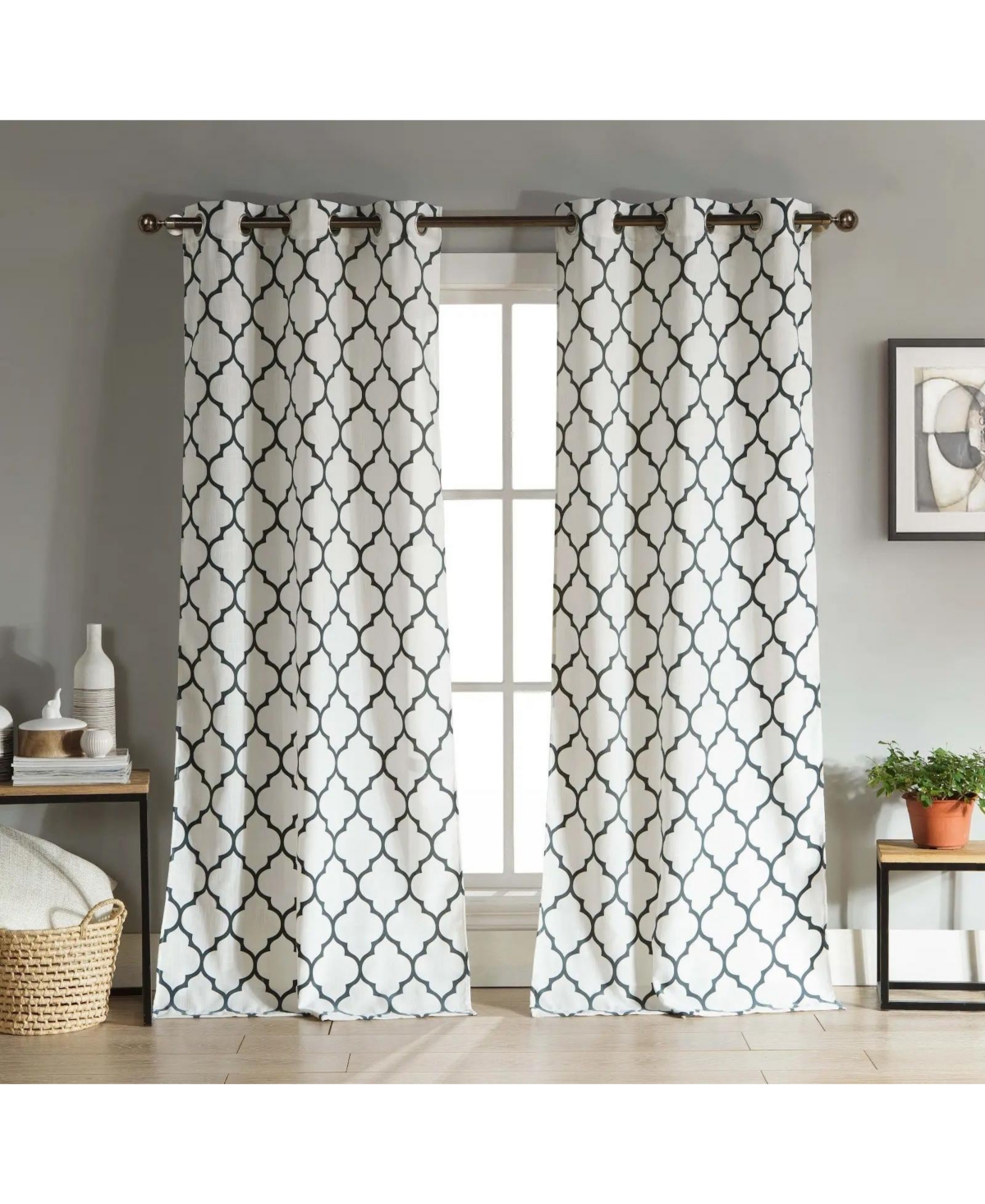 Click here for Kate Aurora Extra Long Fallon 2 Piece Sheer Lattic... prices