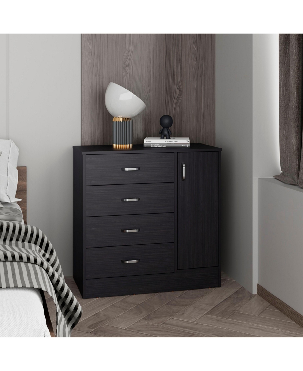 Click here for flynama Modern 5 Drawer Dresser Solid Wood Cabinet... prices