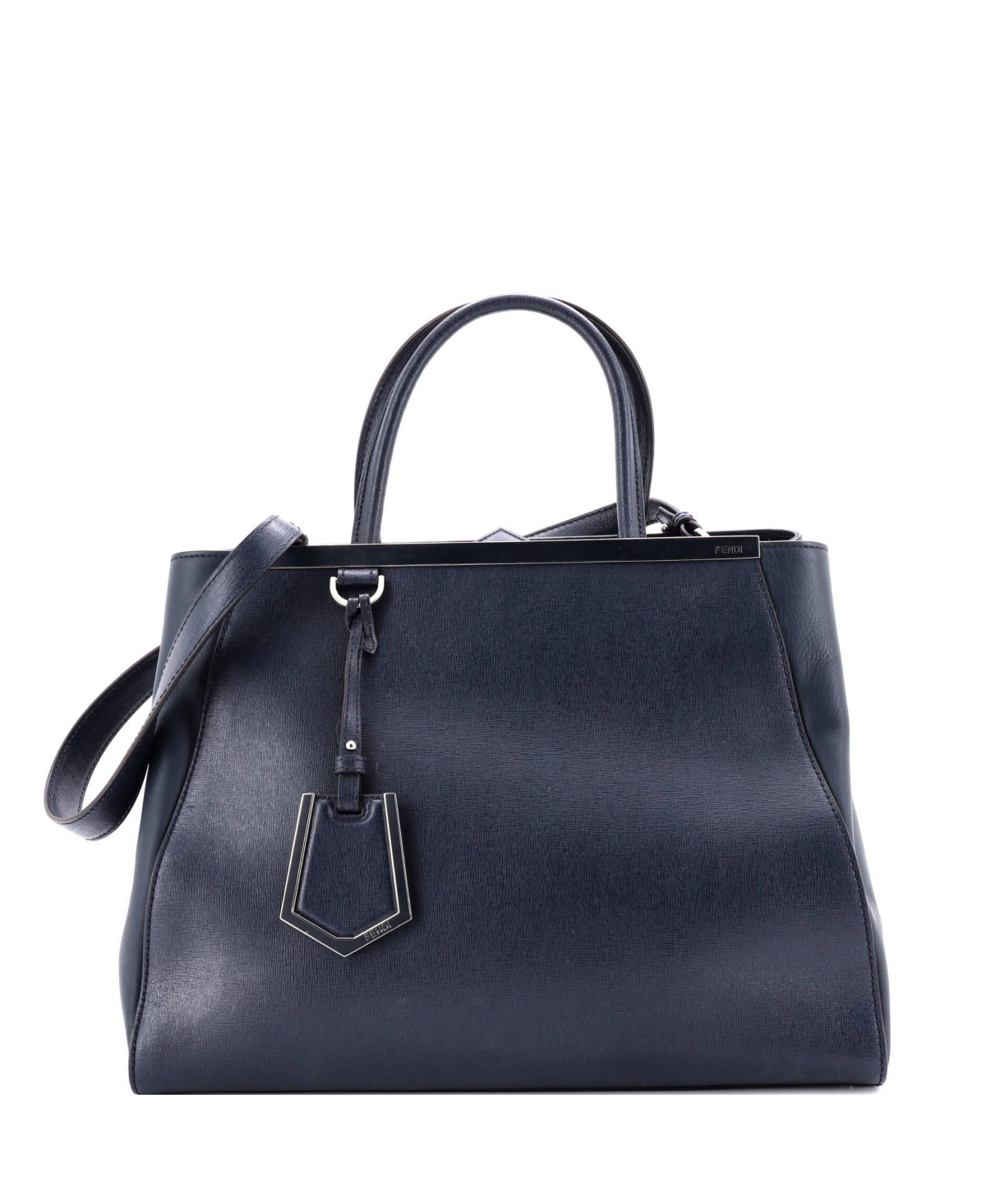 Click here for Pre-Owned Fendi Medium 2Jours Bag Leather - Blue prices