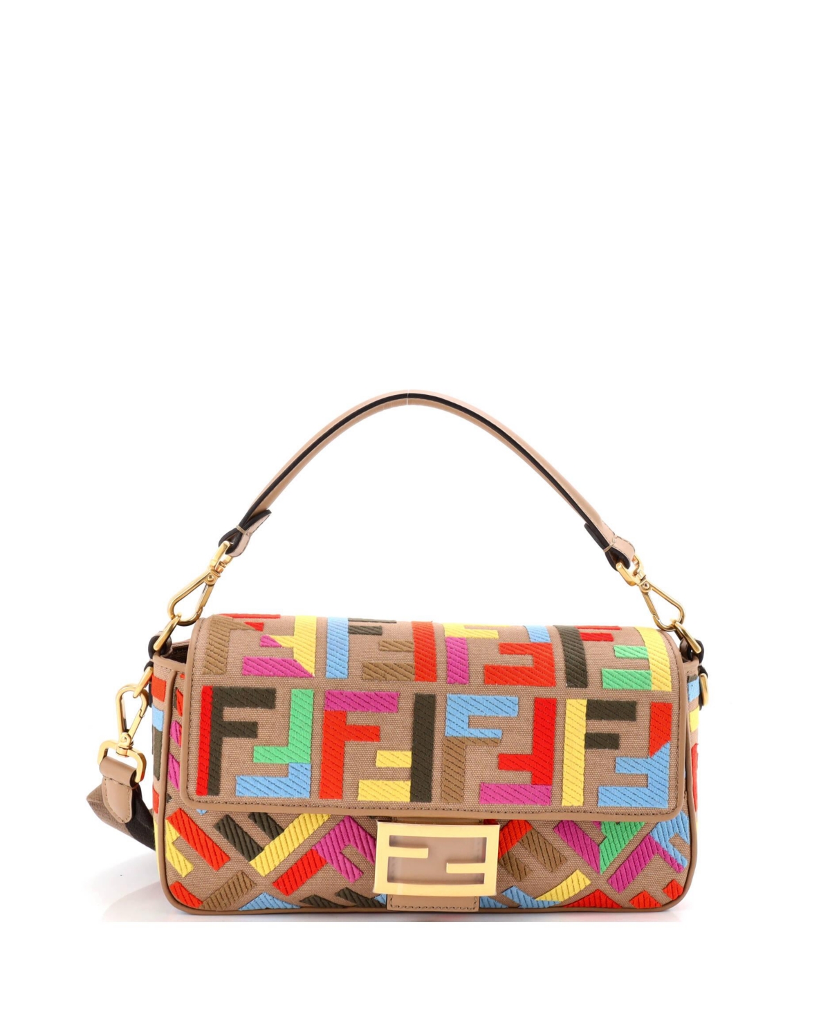 Click here for Pre-Owned Fendi Medium Baguette Nm Bag Zucca Embro... prices