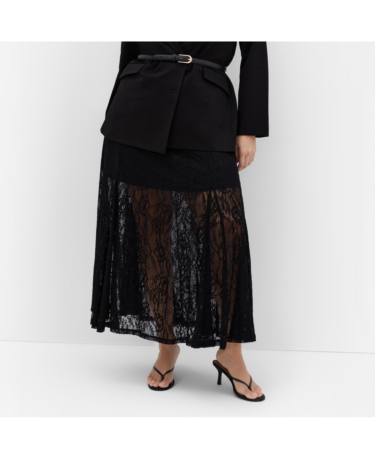 Click here for City Chic Womens Lacey Maxi Skirt - Black prices