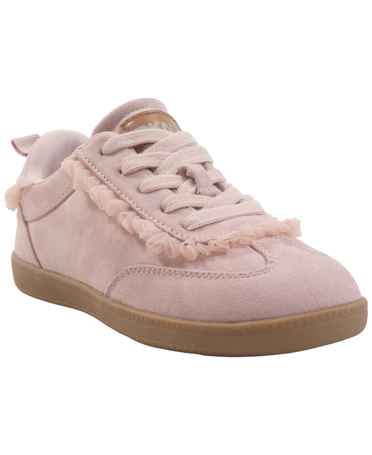 Click here for Dkny Girls Ruffle Detail Lace-Up Sneakers - Pink prices