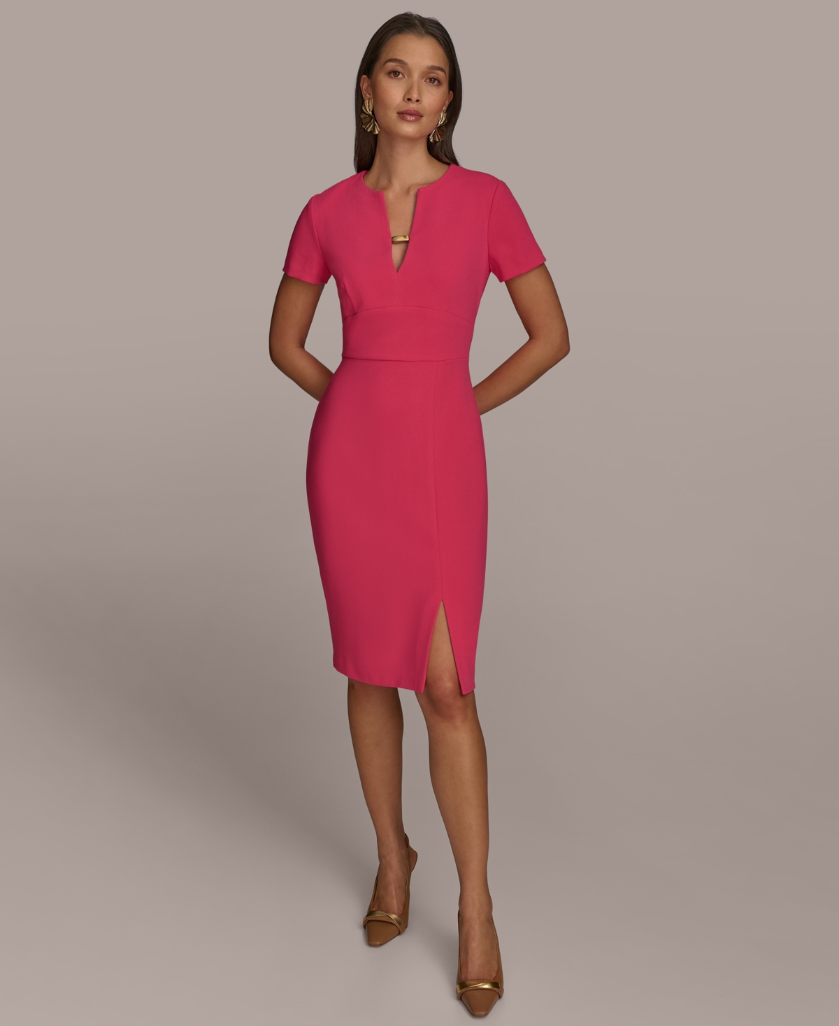 Click here for Donna Karan New York Womens V-Neck Sheath Dress -... prices