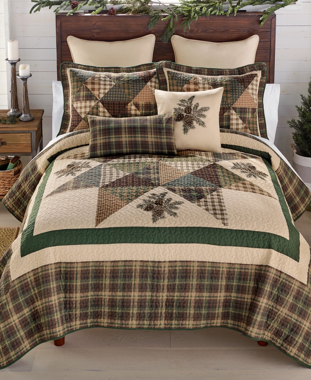Click here for Donna Sharp Pine Star Cotton 3-Pc. Quilt Set  King... prices