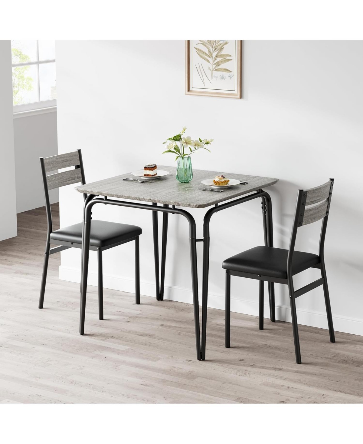 Click here for gaomon 3-Piece Dining Table Set  Wooden Square Tab... prices