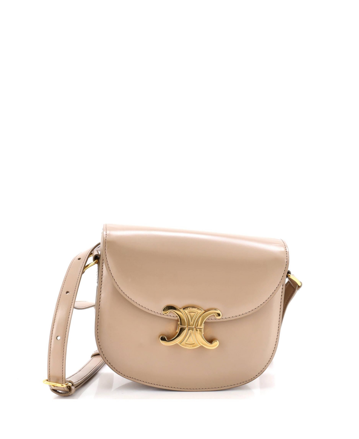 Click here for Pre-Owned Celine Triomphe Besace Clea Flap Bag Lea... prices