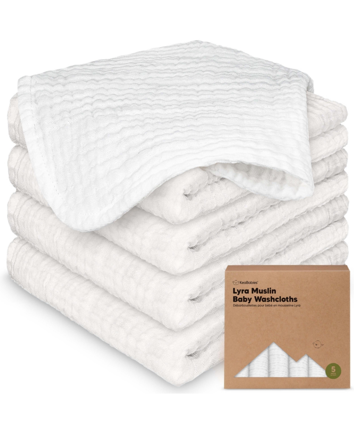 Click here for KeaBabies 5-Pack Lyra Muslin Baby Washcloths  Larg... prices