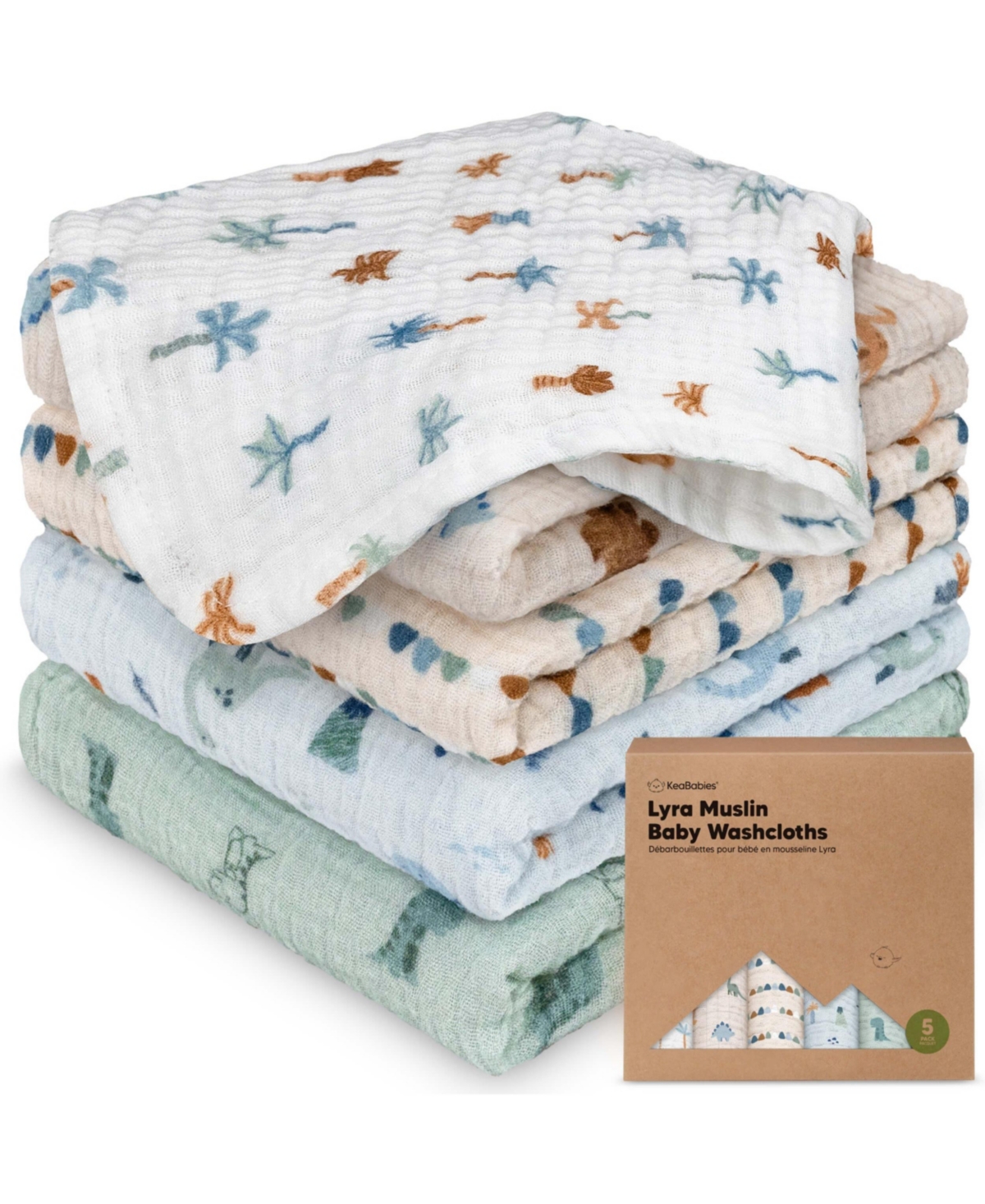 Click here for KeaBabies 5-Pack Lyra Muslin Baby Washcloths  Larg... prices