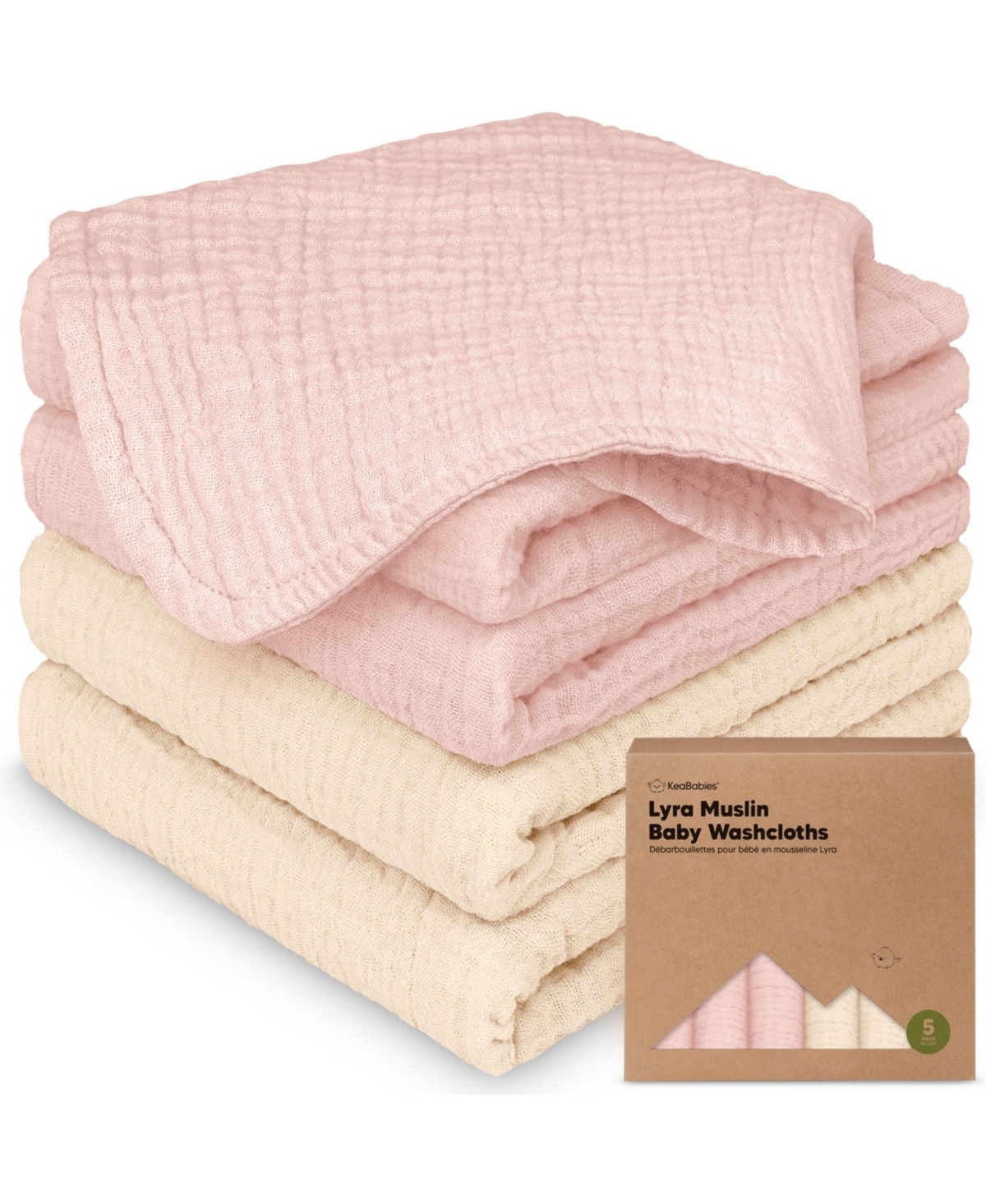 Click here for KeaBabies 5-Pack Lyra Muslin Baby Washcloths  Larg... prices