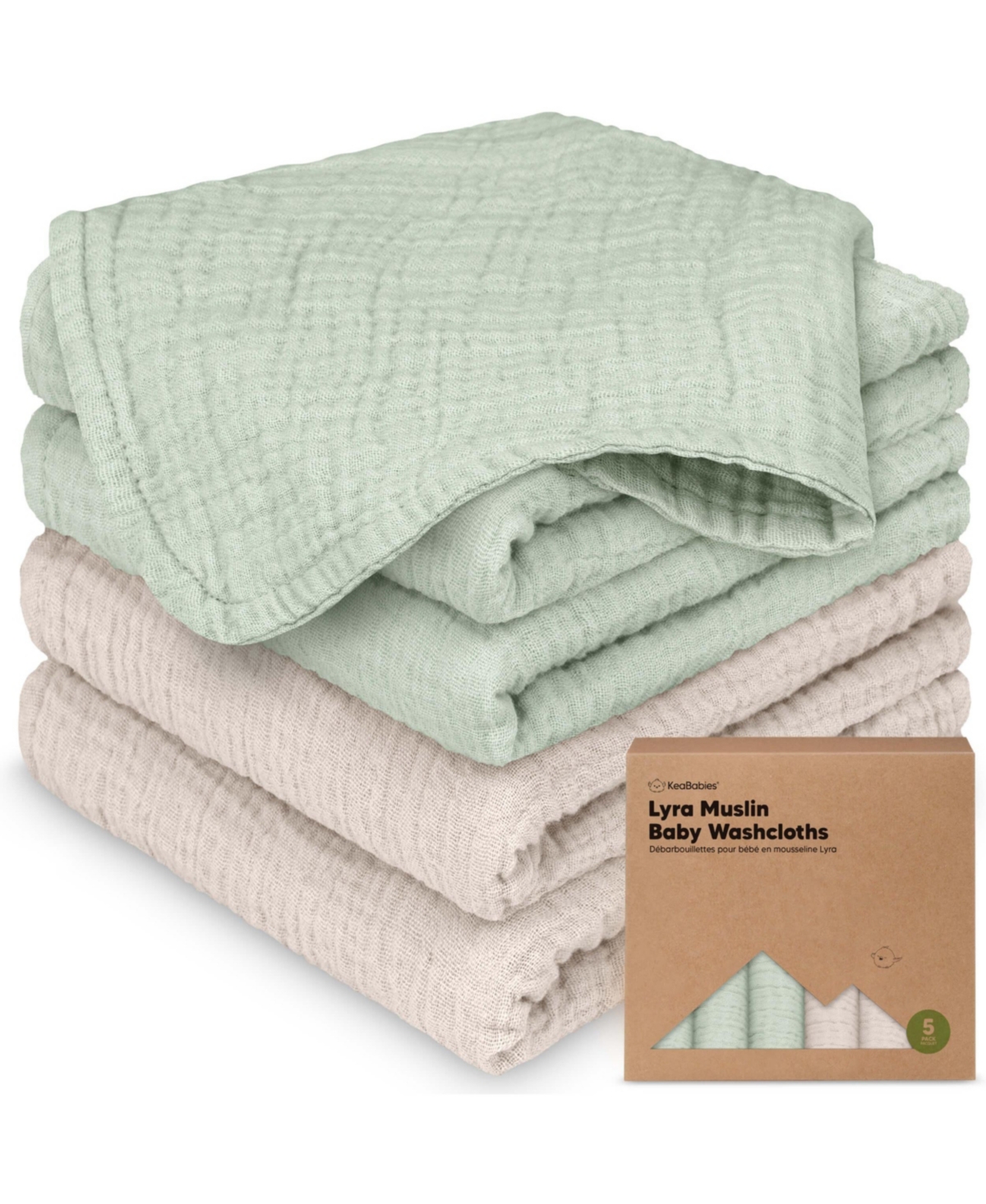 Click here for KeaBabies 5-Pack Lyra Muslin Baby Washcloths  Larg... prices