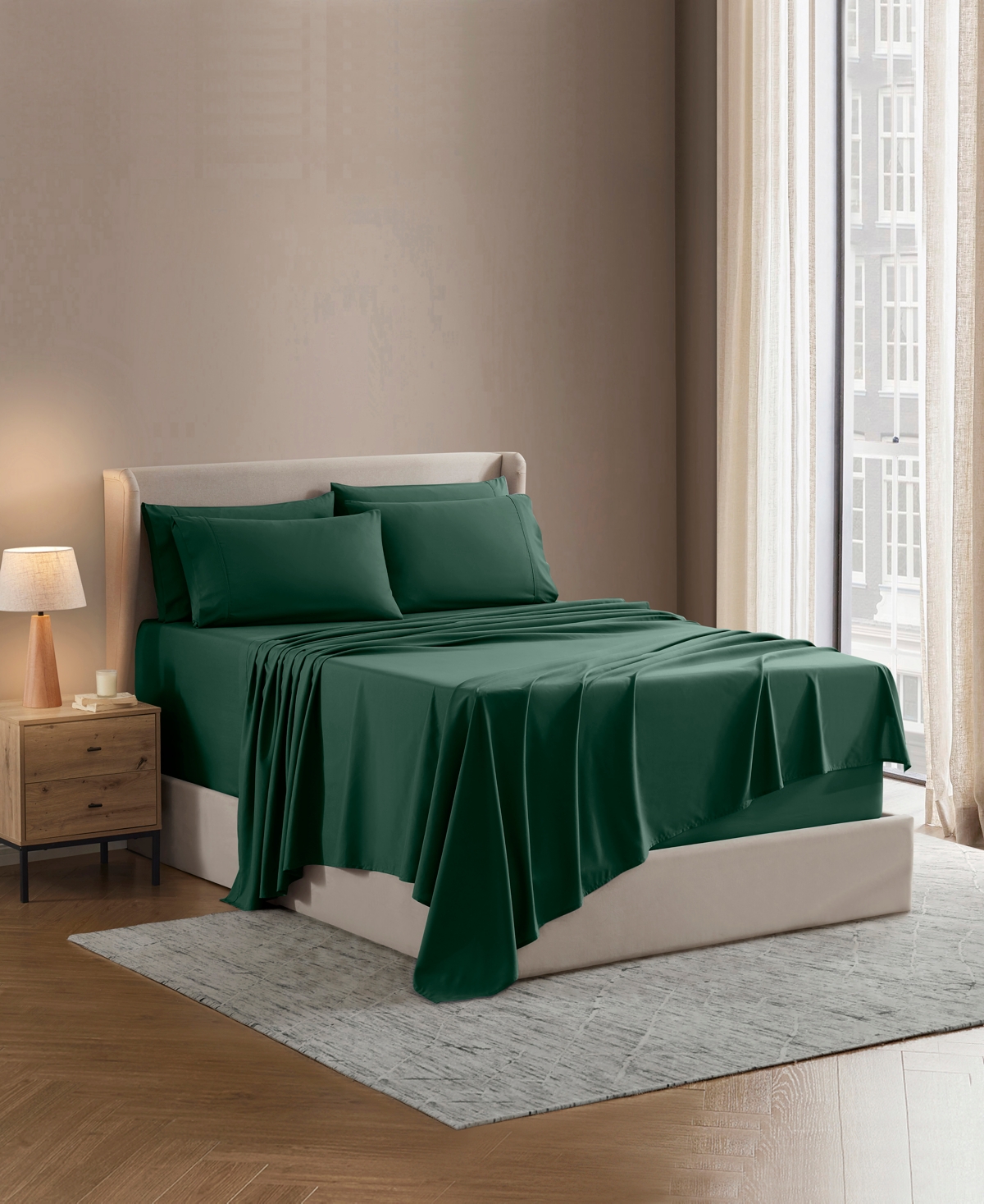 Nestl Extra Deep Pocket 6-Pc. Sheet Set  Full - Hunter Green