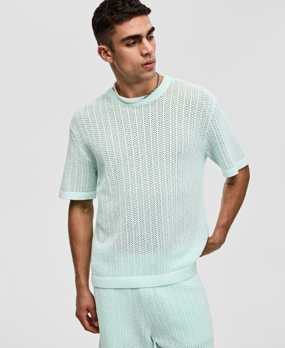 Click here for Mode of One Mens Relaxed-Fit Rio Crewneck Short-Sl... prices