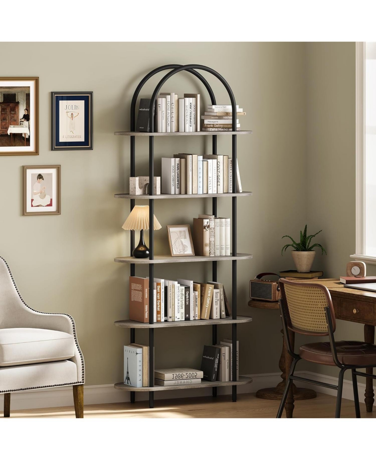 Click here for gaomon 71" Arched Bookshelf  5-Tier Open Book... prices