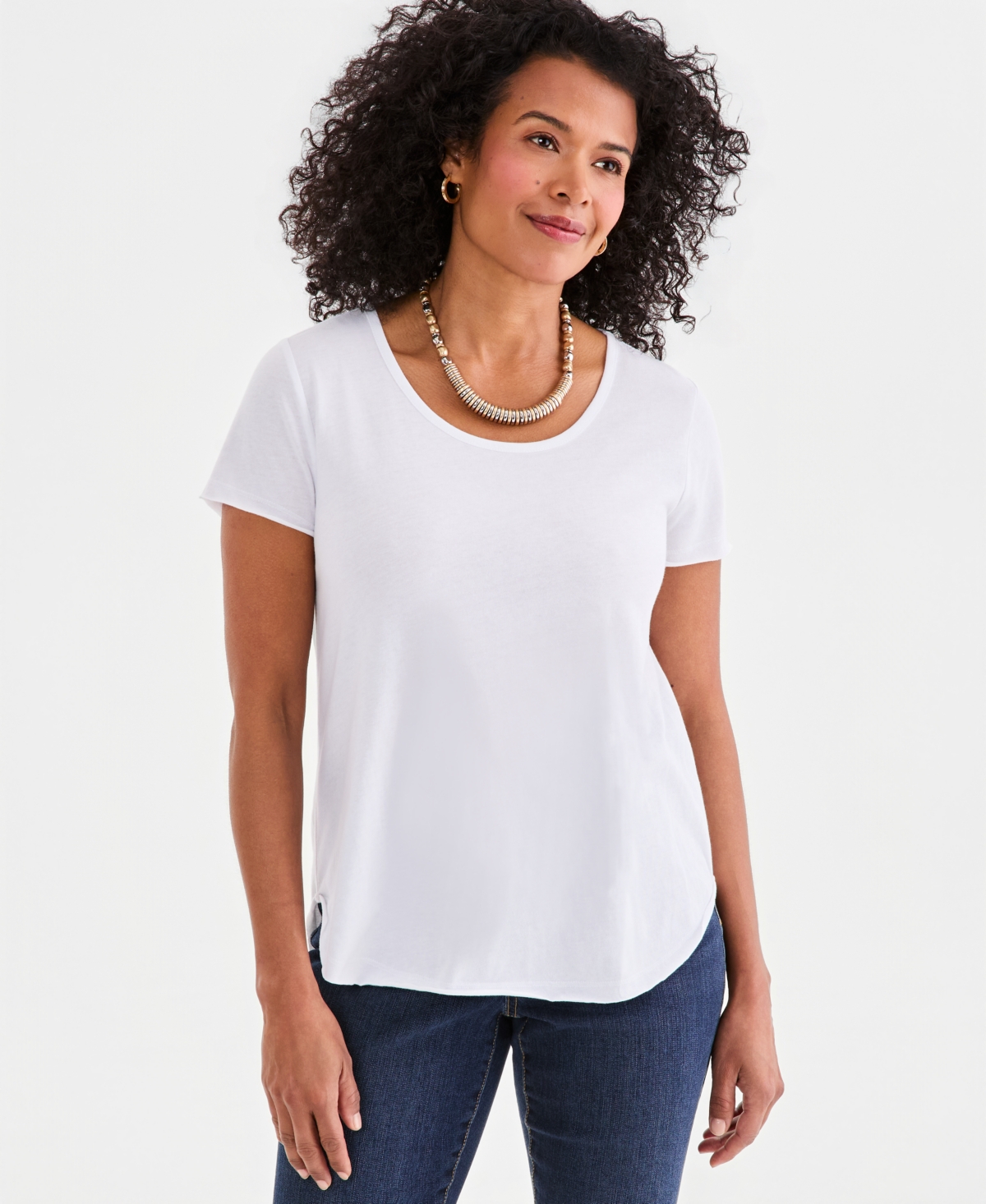 Click here for Style & Co Womens Short-Sleeve Scoop-Neck Top  Mac... prices