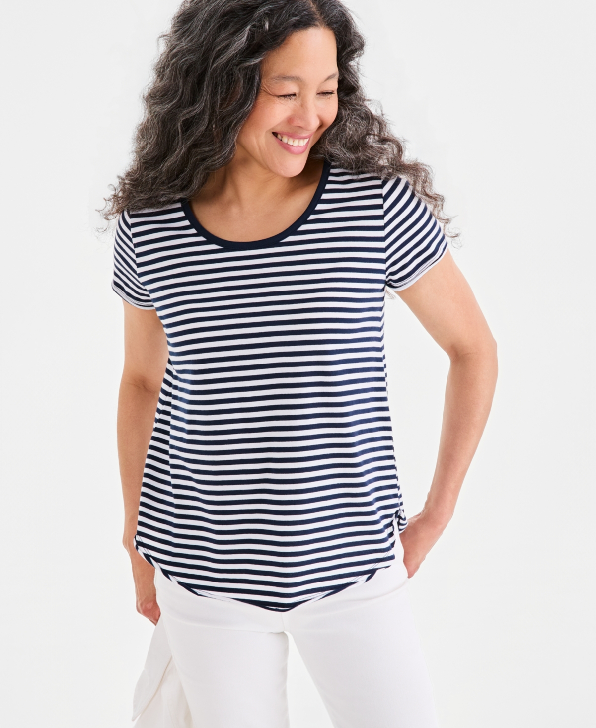 Click here for Style & Co Womens Short-Sleeve Scoop-Neck Top  Mac... prices