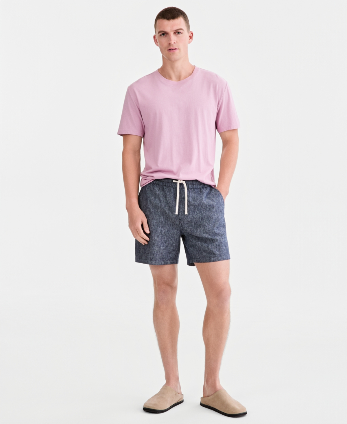 Click here for Sun + Stone Mens Linen Blend 6 Pull-On Shorts  Mac... prices