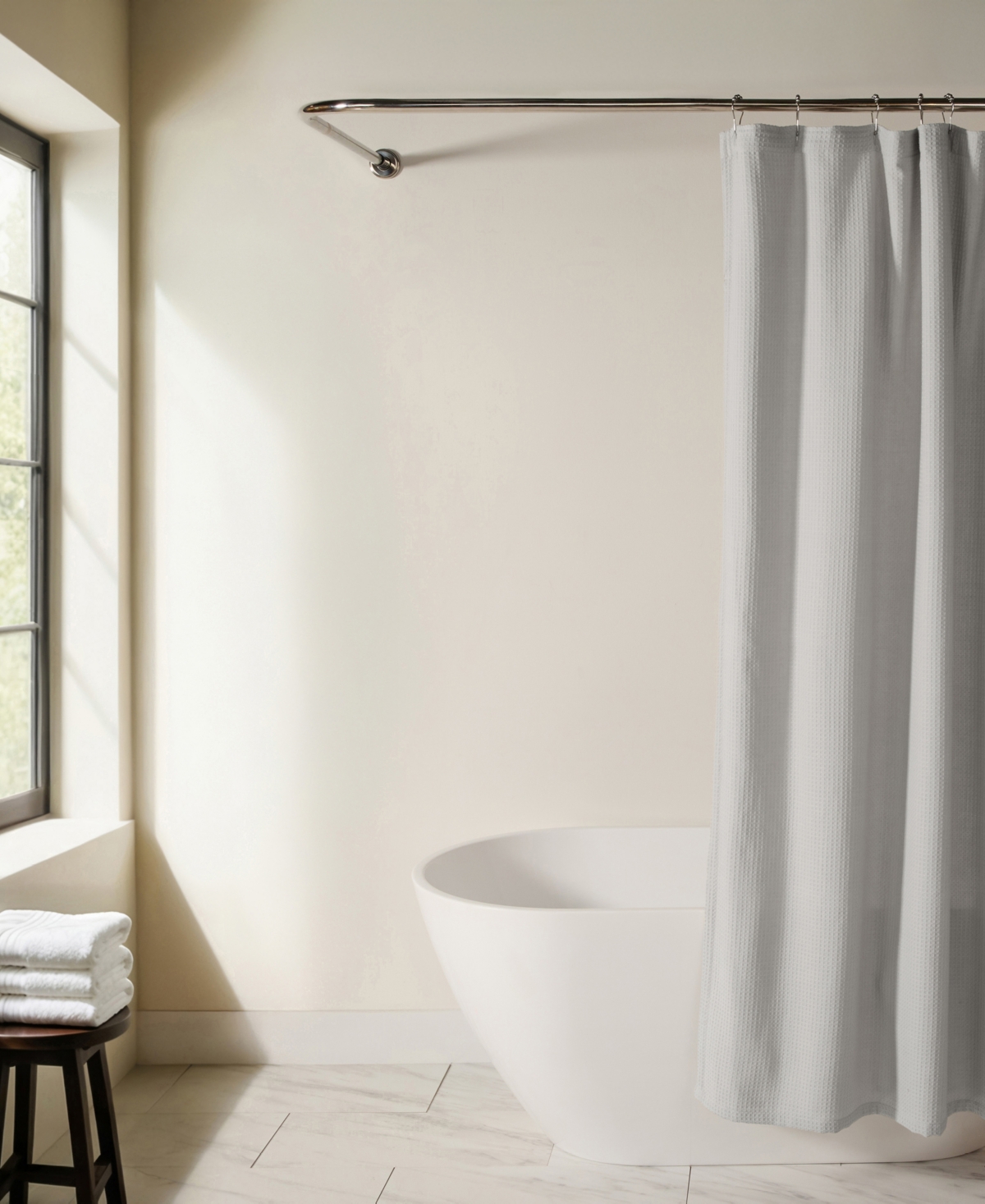 Click here for ienjoy Home Cotton Blend Waffle Shower Curtain  72... prices