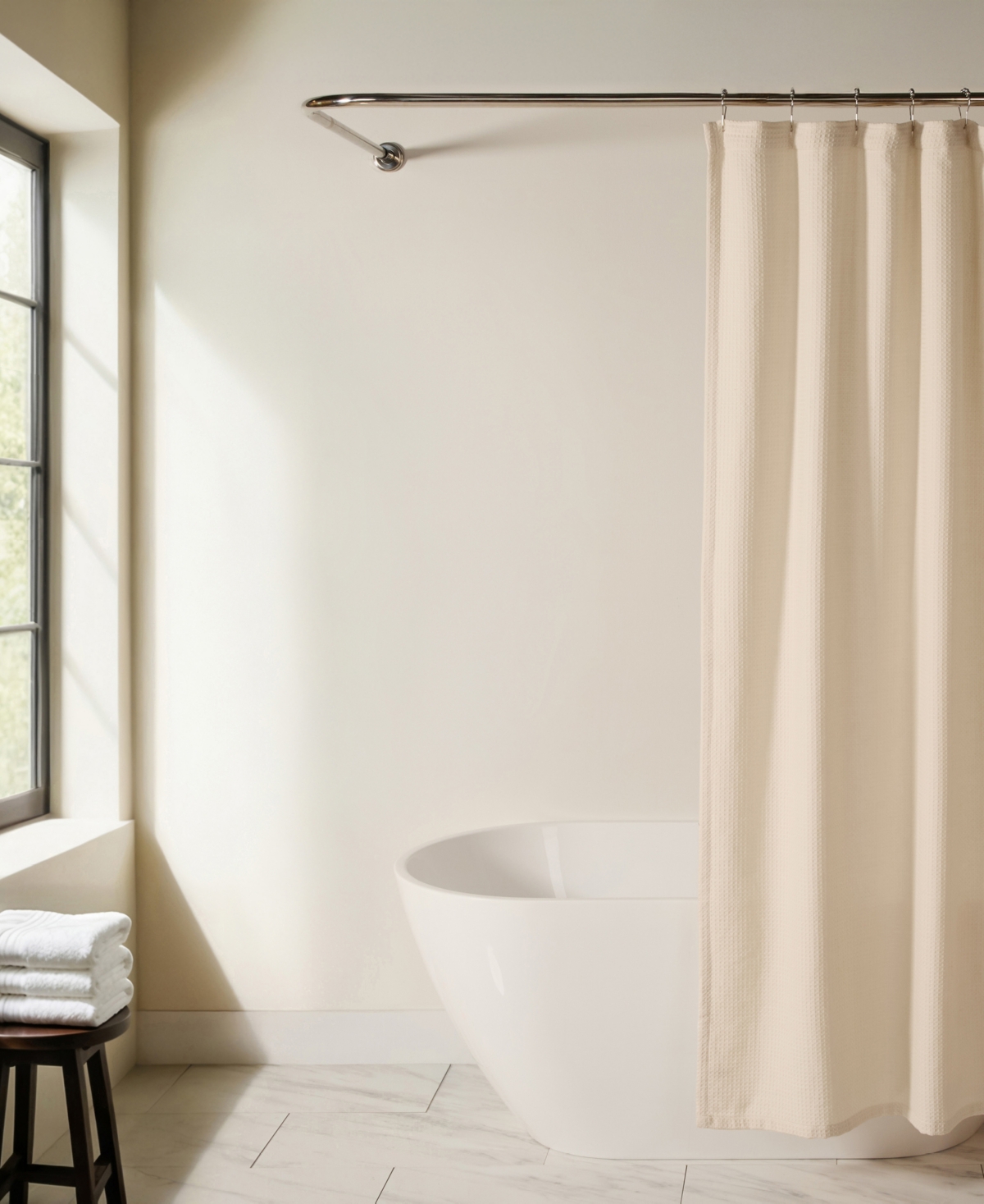Click here for ienjoy Home Cotton Blend Waffle Shower Curtain  72... prices