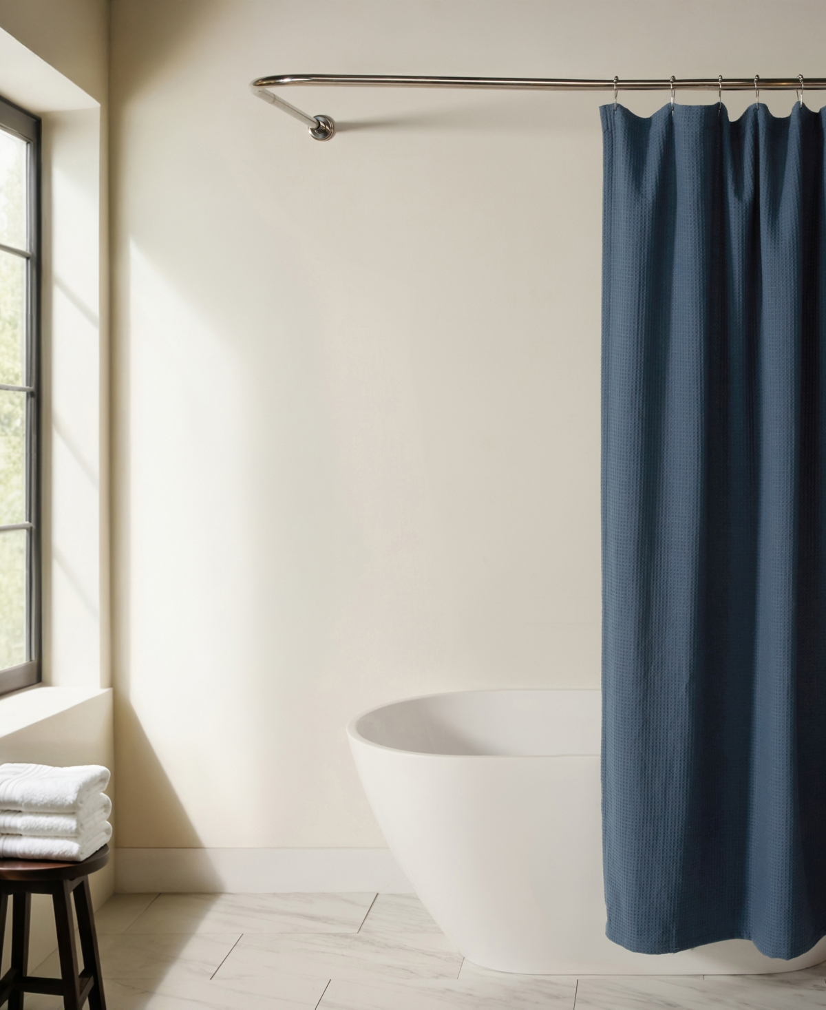 Click here for ienjoy Home Cotton Blend Waffle Shower Curtain  72... prices