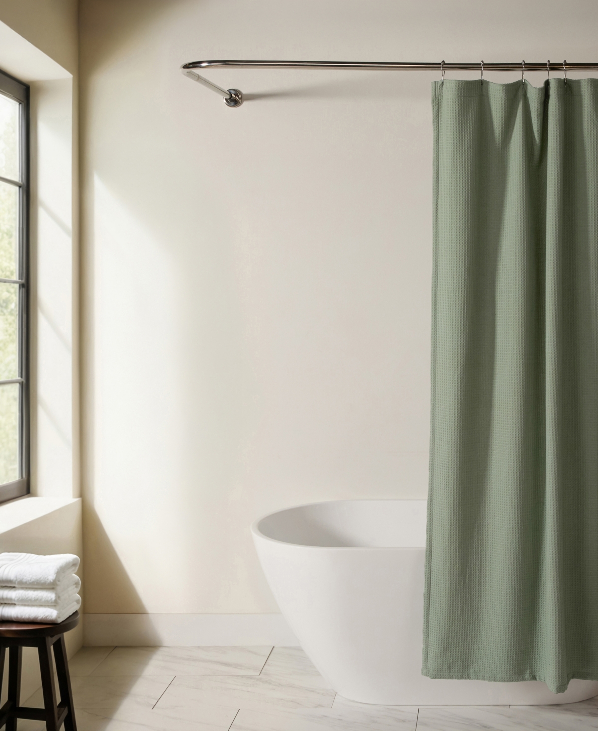 Click here for ienjoy Home Cotton Blend Waffle Shower Curtain  72... prices