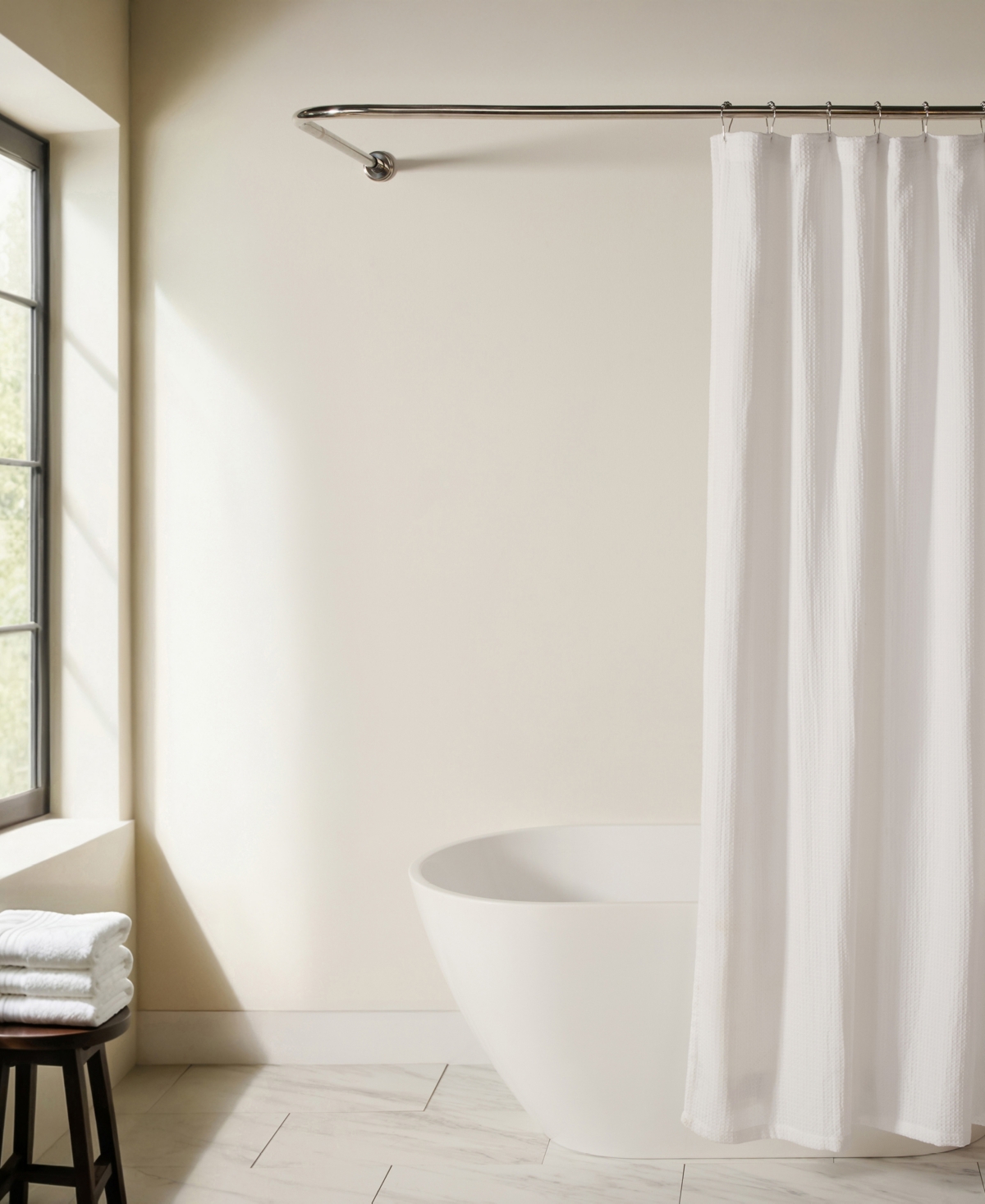 Click here for ienjoy Home Cotton Blend Waffle Shower Curtain  72... prices