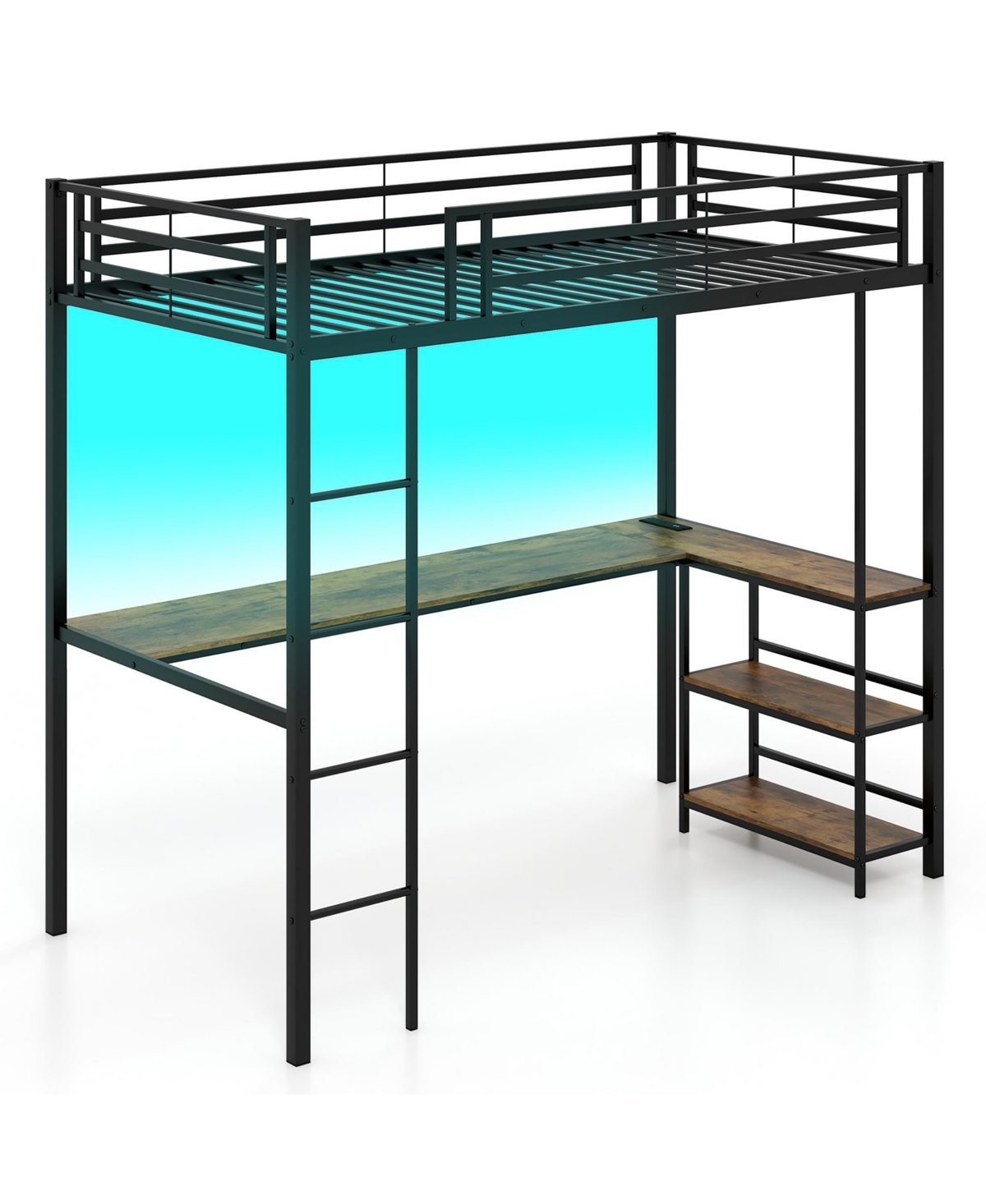 Click here for Gymax Twin Size Led Bed Frame w/ Charging Station... prices