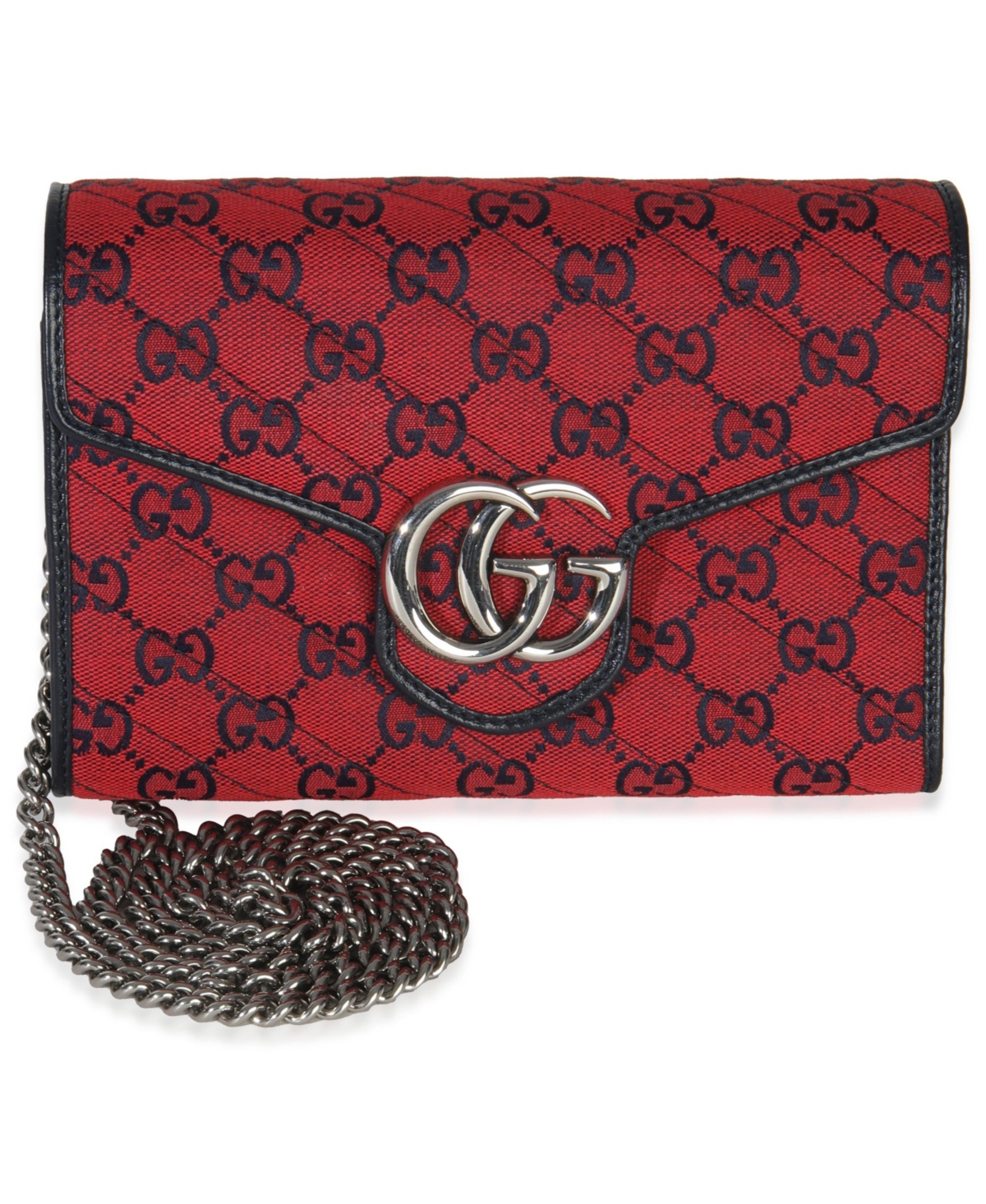 Click here for Pre-Owned Gucci Red Blue Matelasse Diagonal Canvas... prices