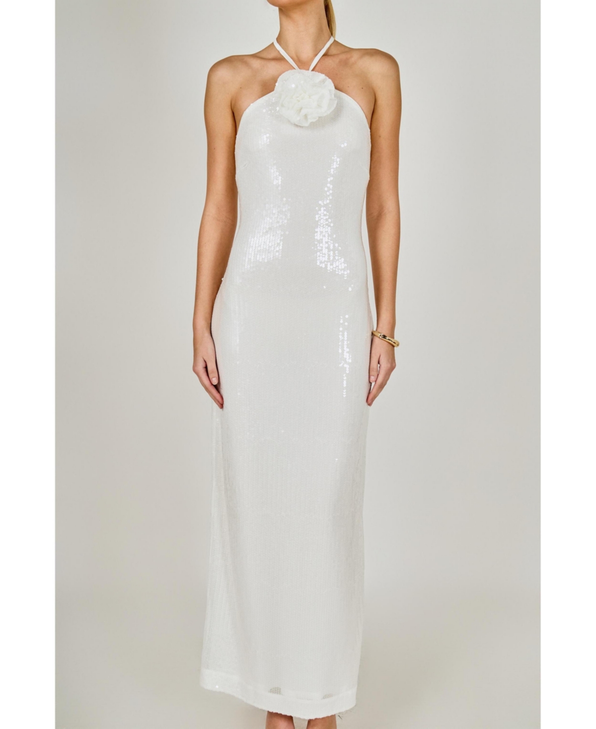 Click here for endless rose Womens Rose Haltered Sequins Maxi Dre... prices