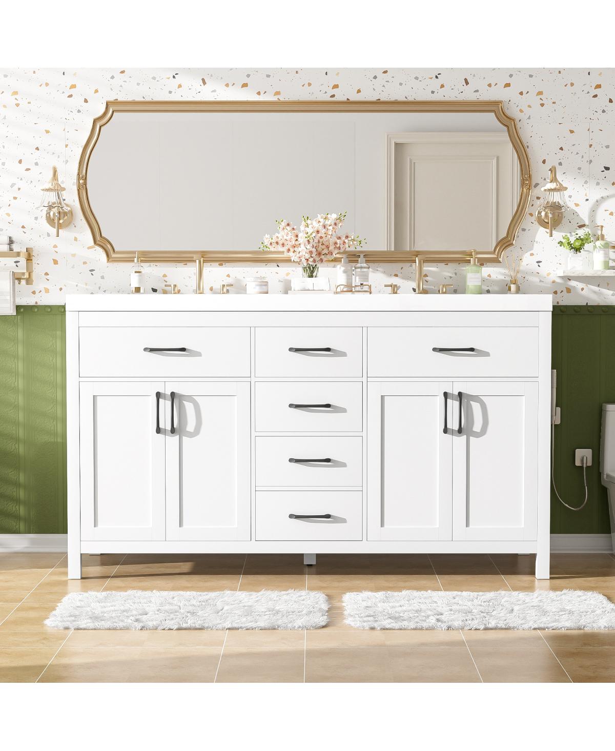 Click here for Sillysis 59.3" White Double Sink Bathroom Van... prices