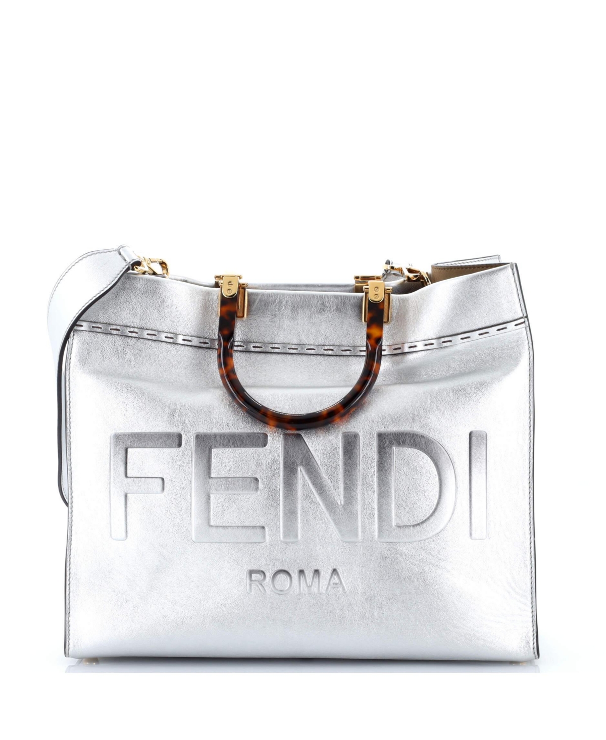 Click here for Pre-Owned Fendi Medium Sunshine Shopper Tote Leath... prices