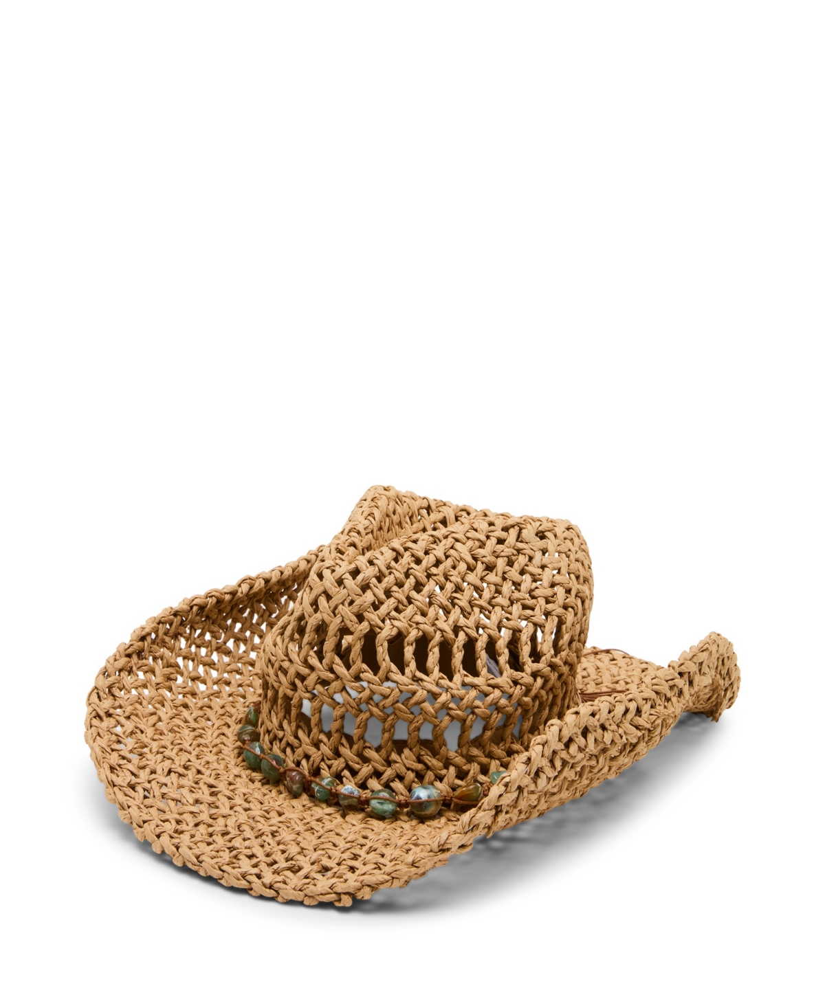 Click here for Steve Madden Beaded Trim Western Hat - Tan prices