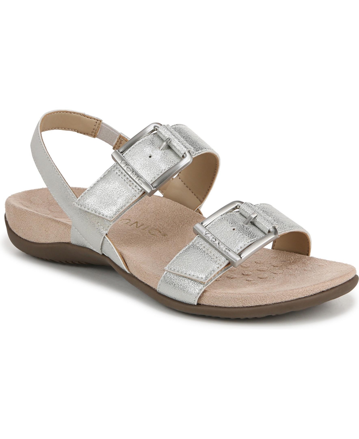 Click here for Vionic Womens Reese Slingback Sandals - Silver met... prices