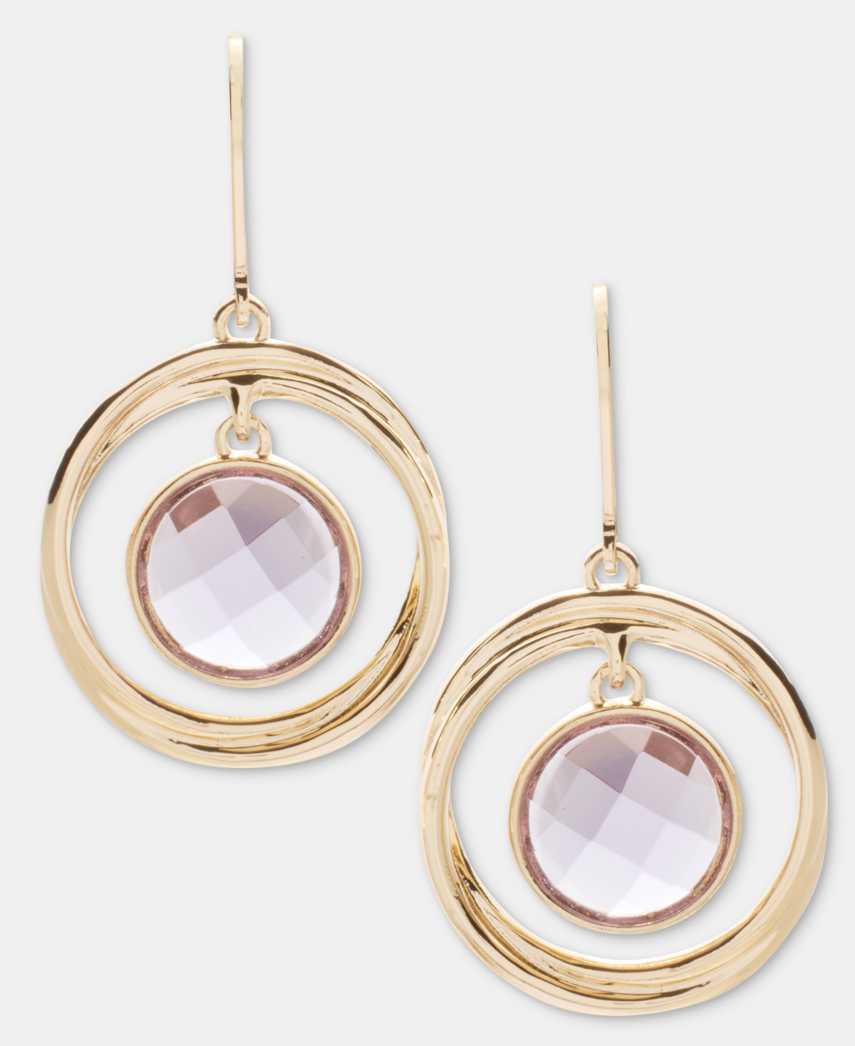 Click here for Anne Klein Gold-Tone Purple Stone Orbital Earrings... prices