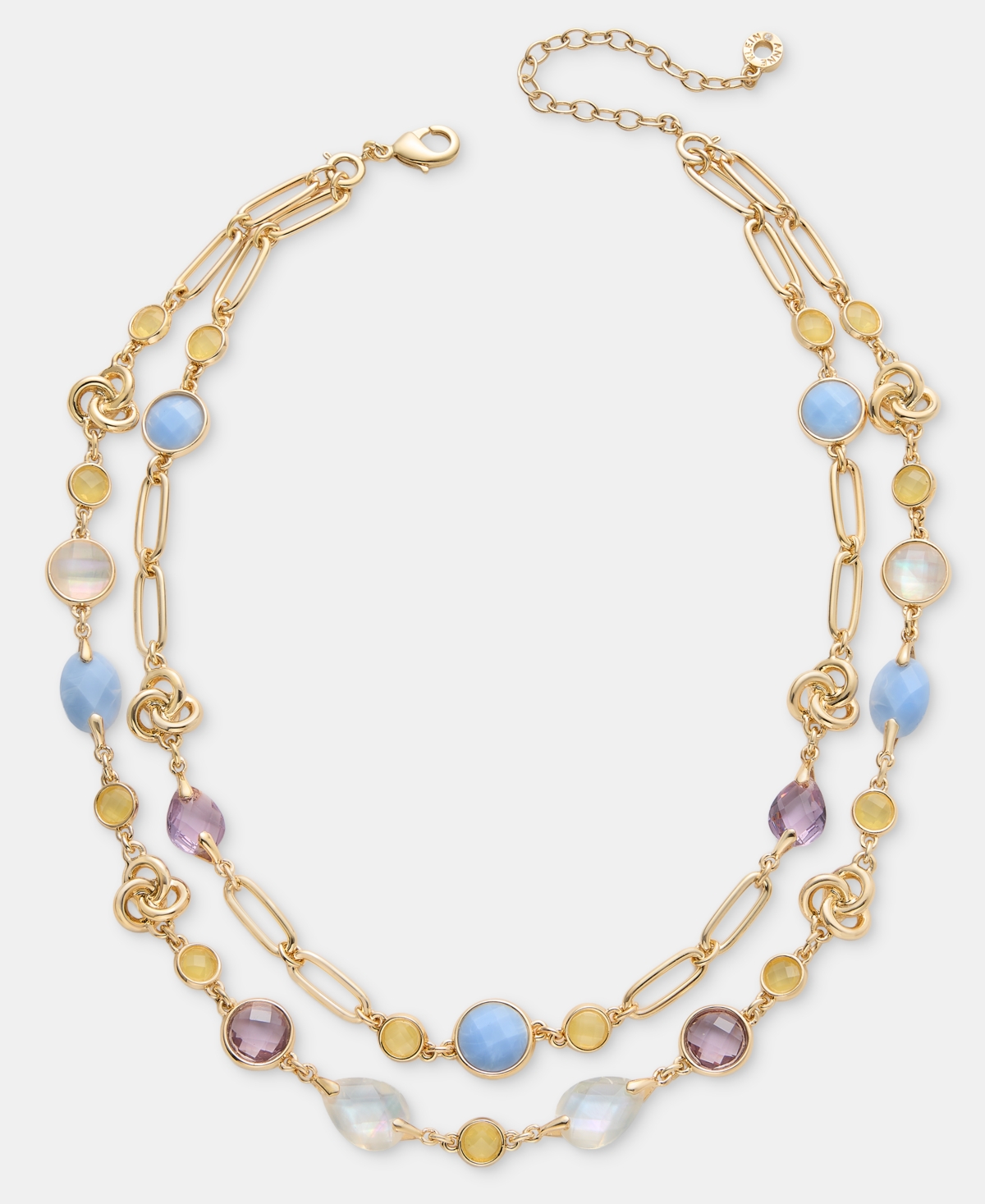Click here for Anne Klein Gold-Tone Stone Knot Multi-Row Necklace... prices