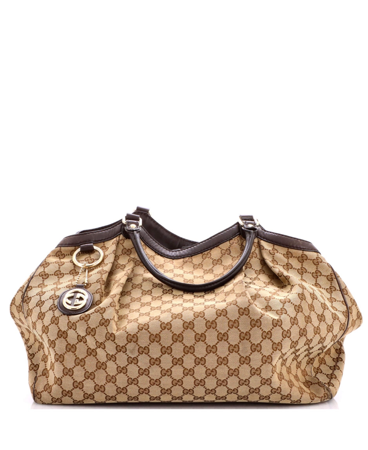 Click here for Pre-Owned Gucci Large Sukey Tote Gg Canvas with Le... prices