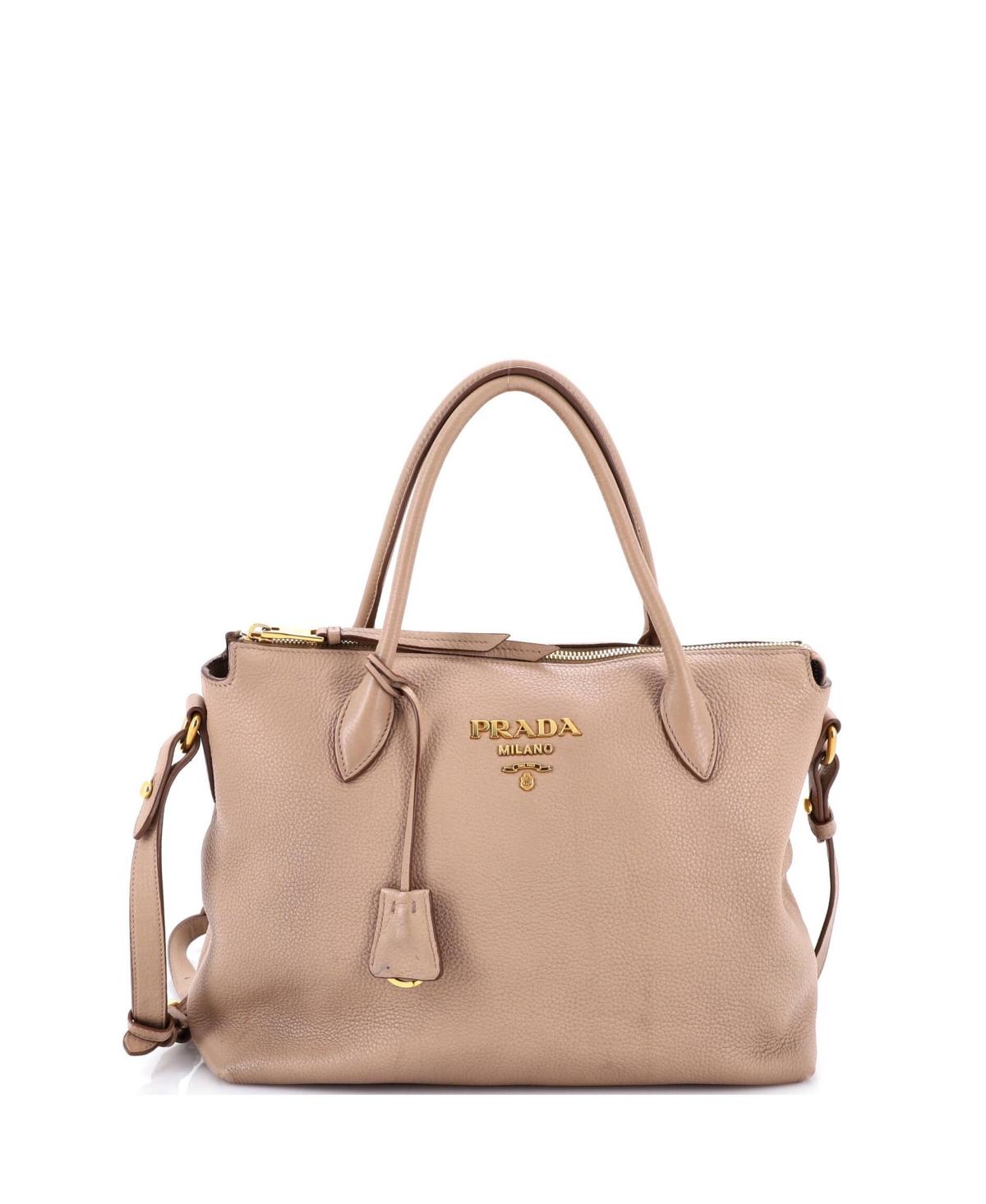 Click here for Pre-Owned Prada Medium Dual Strap Zip Tote Vitello... prices