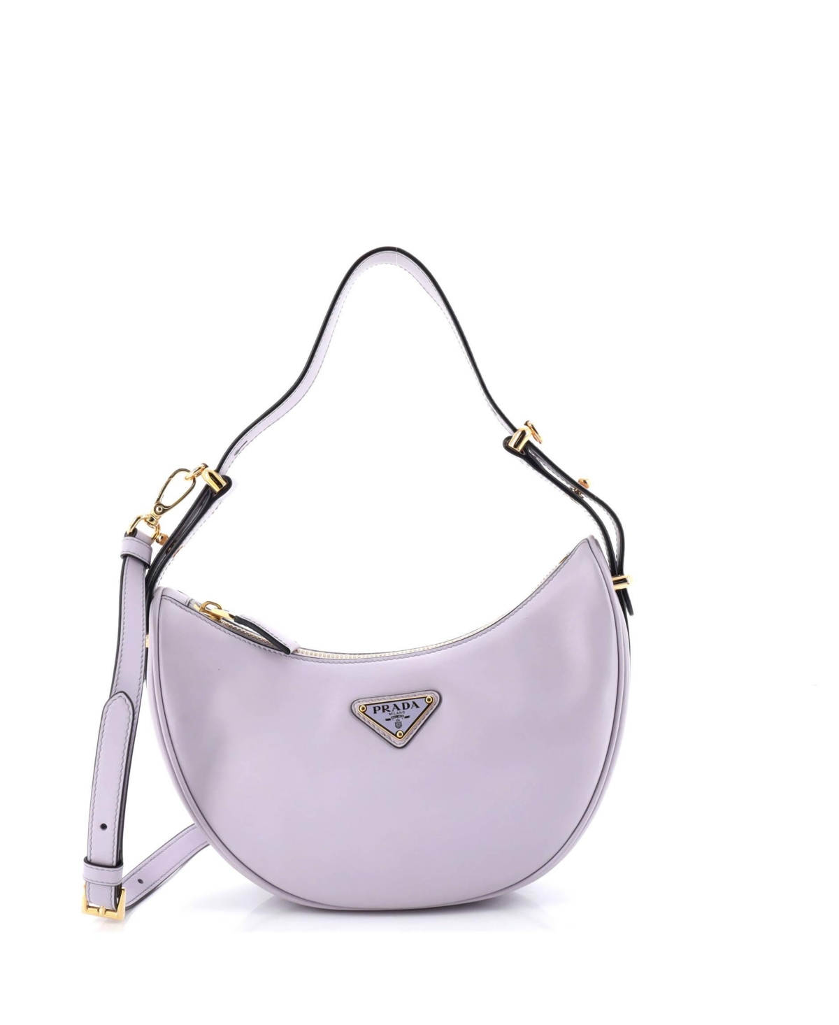 Click here for Pre-Owned Prada Small Arque Half Moon Hobo Leather... prices